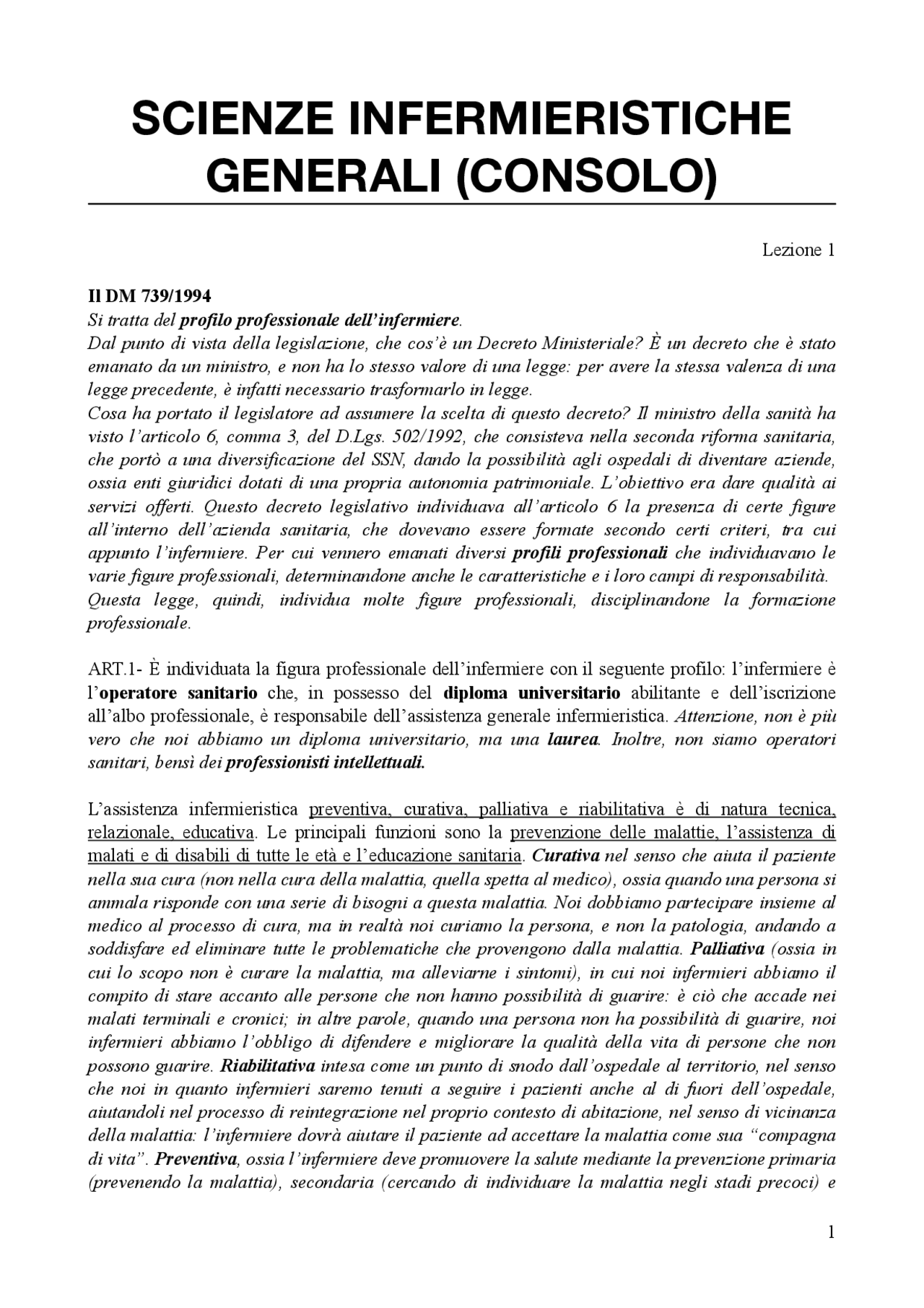 Scienze Infermieristiche Generali Dispense Di Scienze