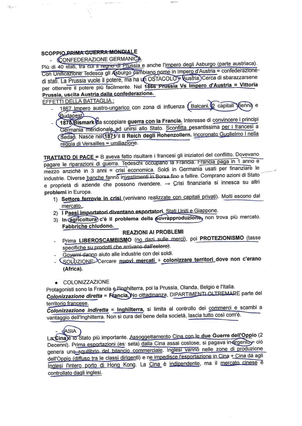 Maturità Sintesi Intero Programma Di Storia 5° Anno Appunti Di