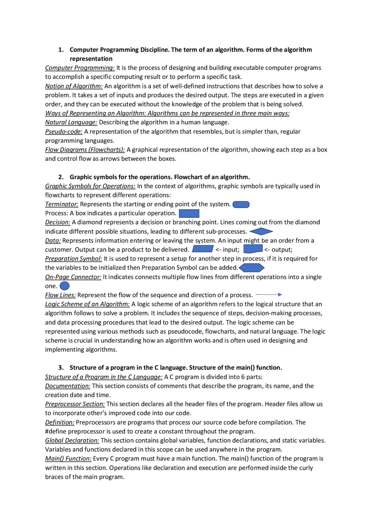 Pc Cheatsheet For 1st Year Lecture Notes Programming Languages Docsity
