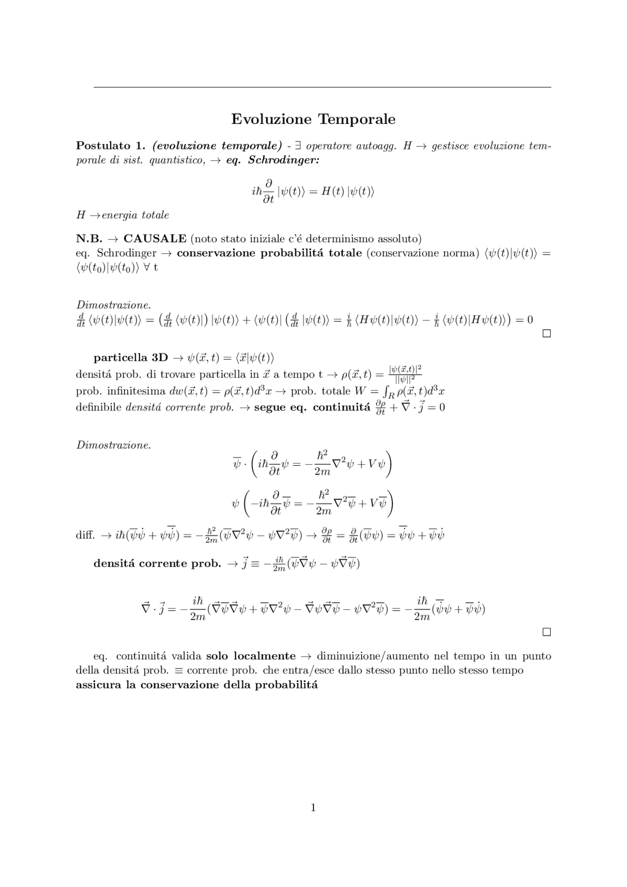 Mq Evoluzione Temporali Stati Operatori Unipd Zwirner Appunti Di