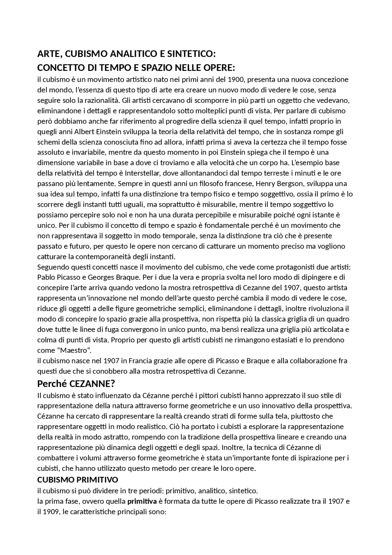 Cubismo primitivo, analitico e sintetico | Appunti di Educazione ...