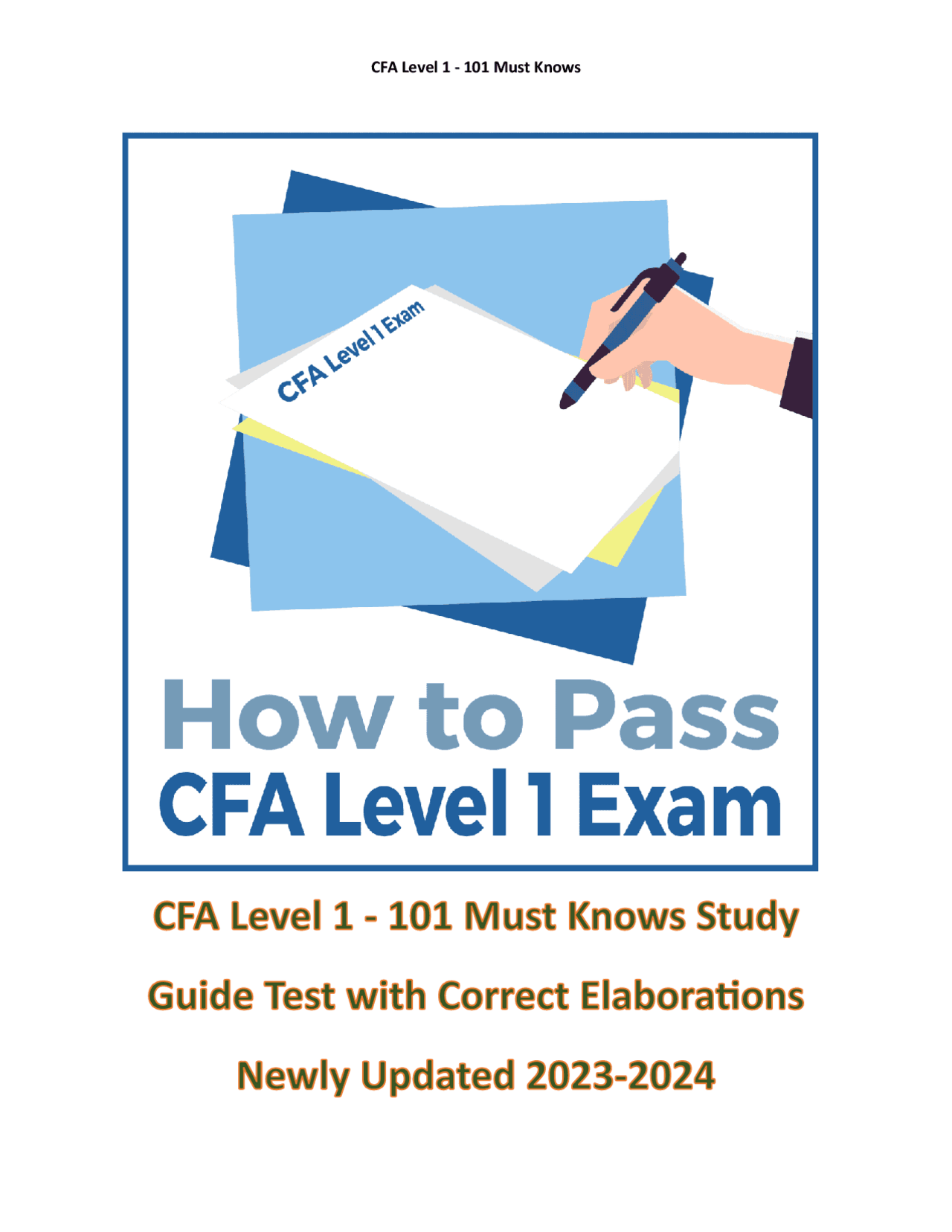 CFA Level 1 - 101 Must Knows Study Guide Test with Correct Elaborations ...