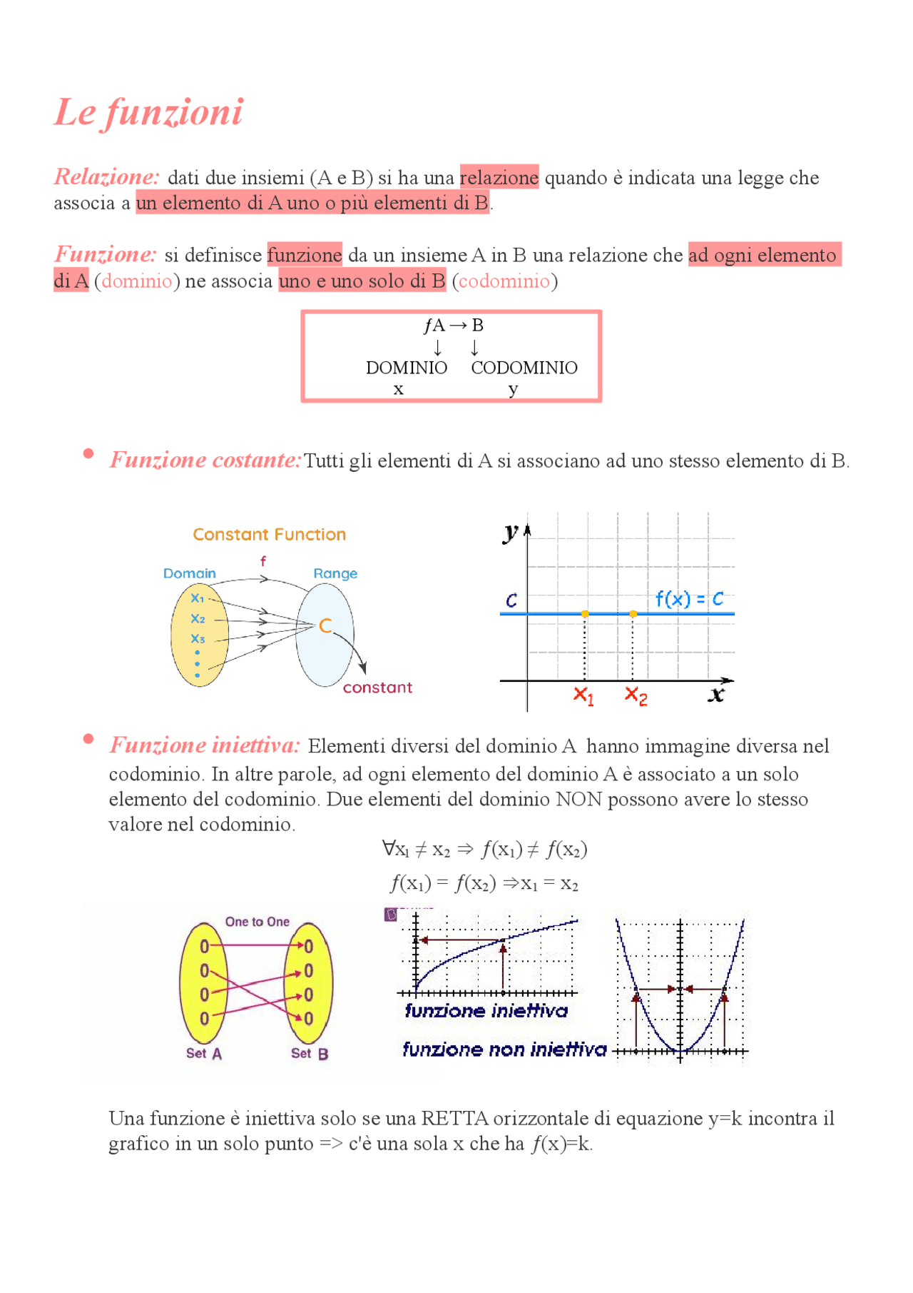 Funzioni e funzioni esponenziali | Dispense di Complementi di ...