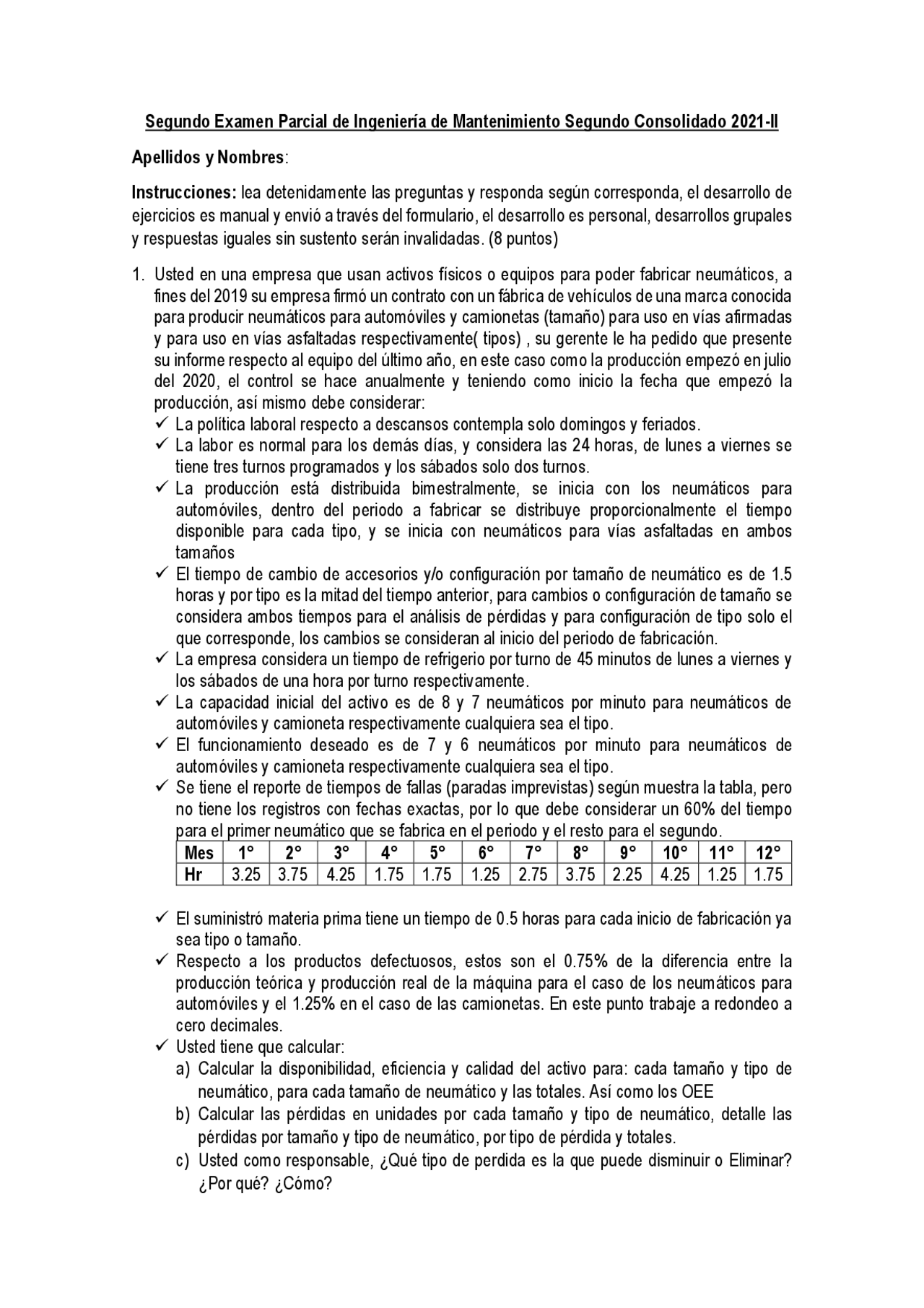 Examen De Gestion Del Mantenimiento Exámenes De Ingeniería Docsity