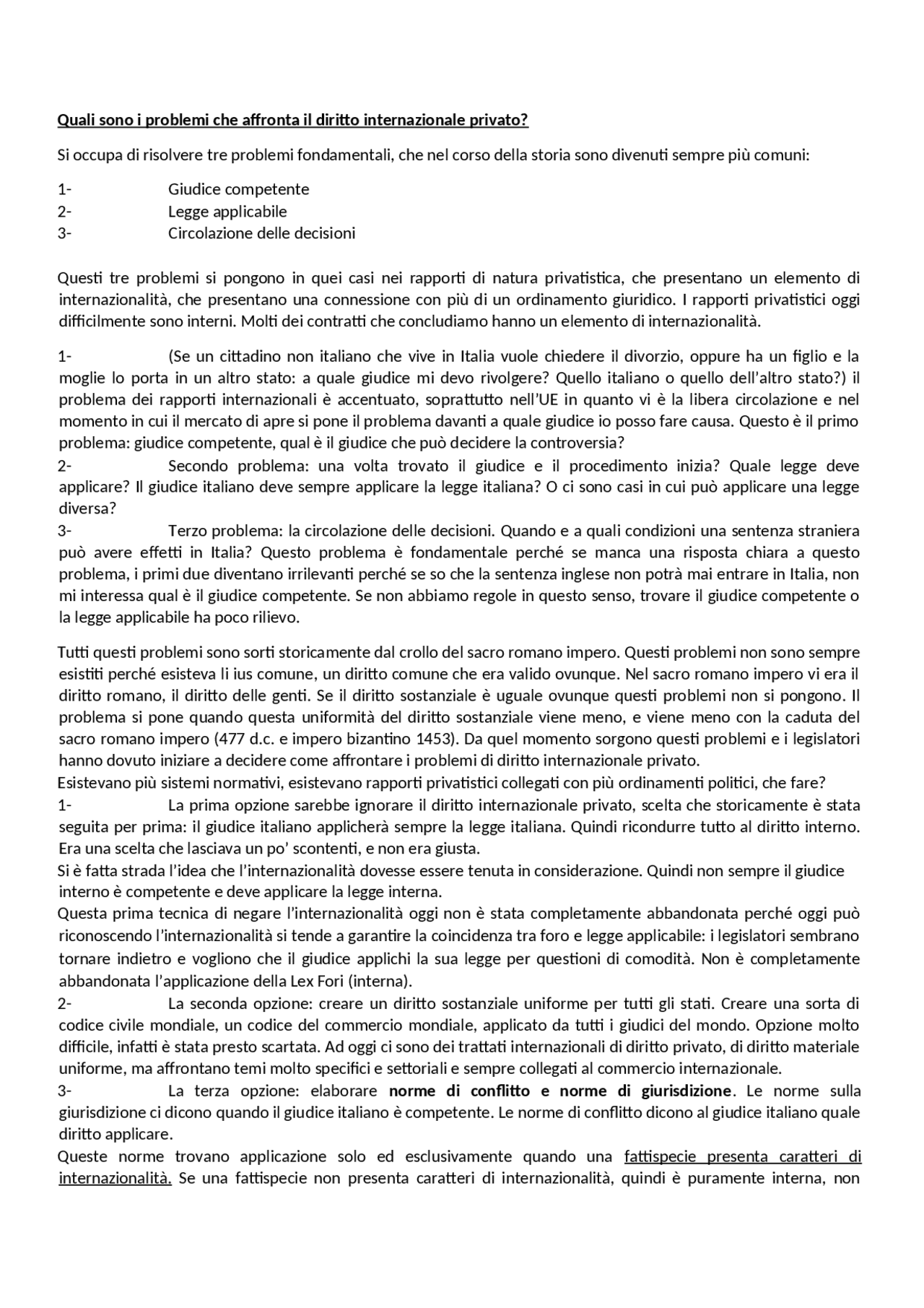 Diritto Internazionale Privato Riassunto In Word Schemi E Mappe