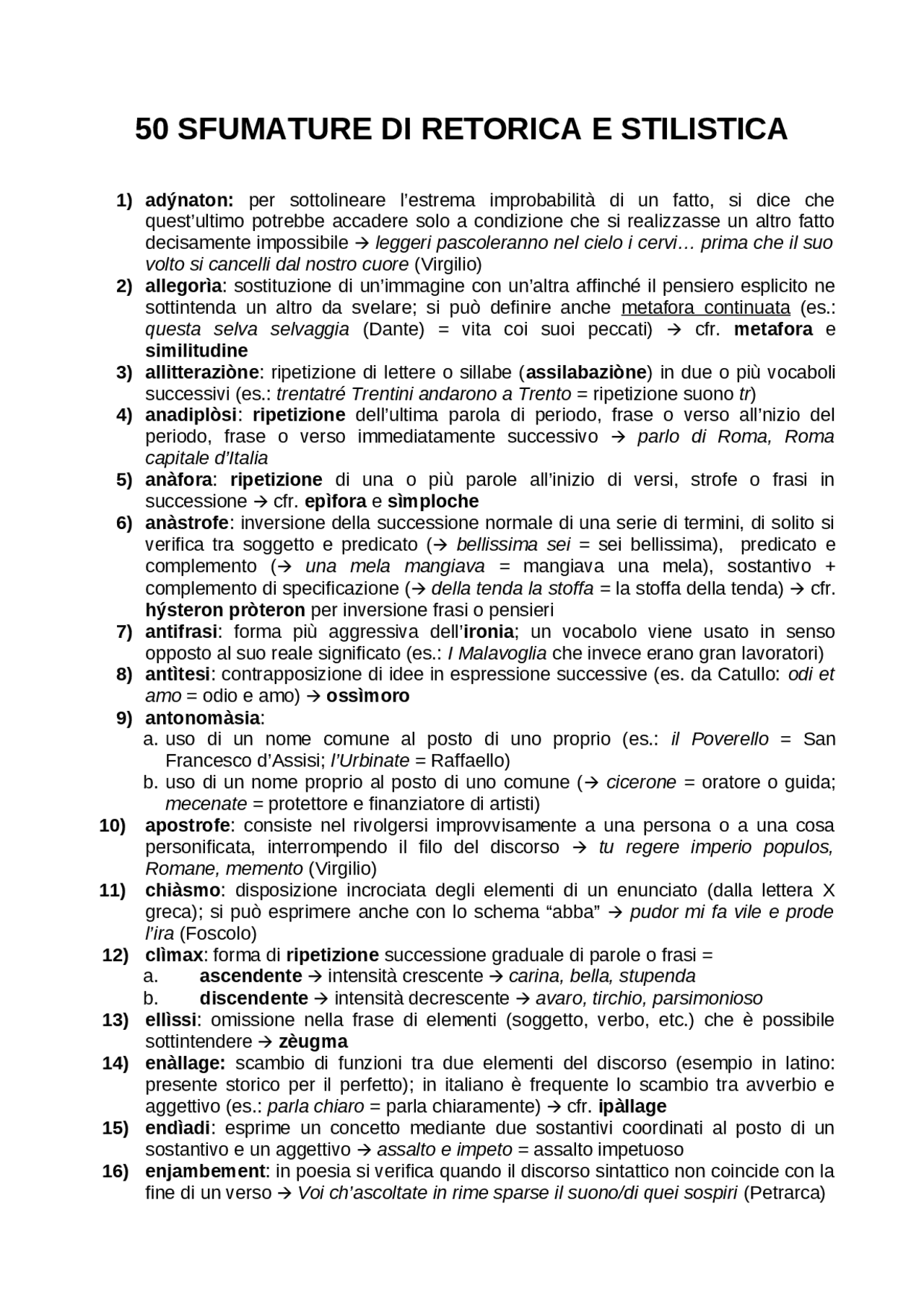 Tutte Le Figure Retoriche Con Descrizione Schemi E Mappe Concettuali