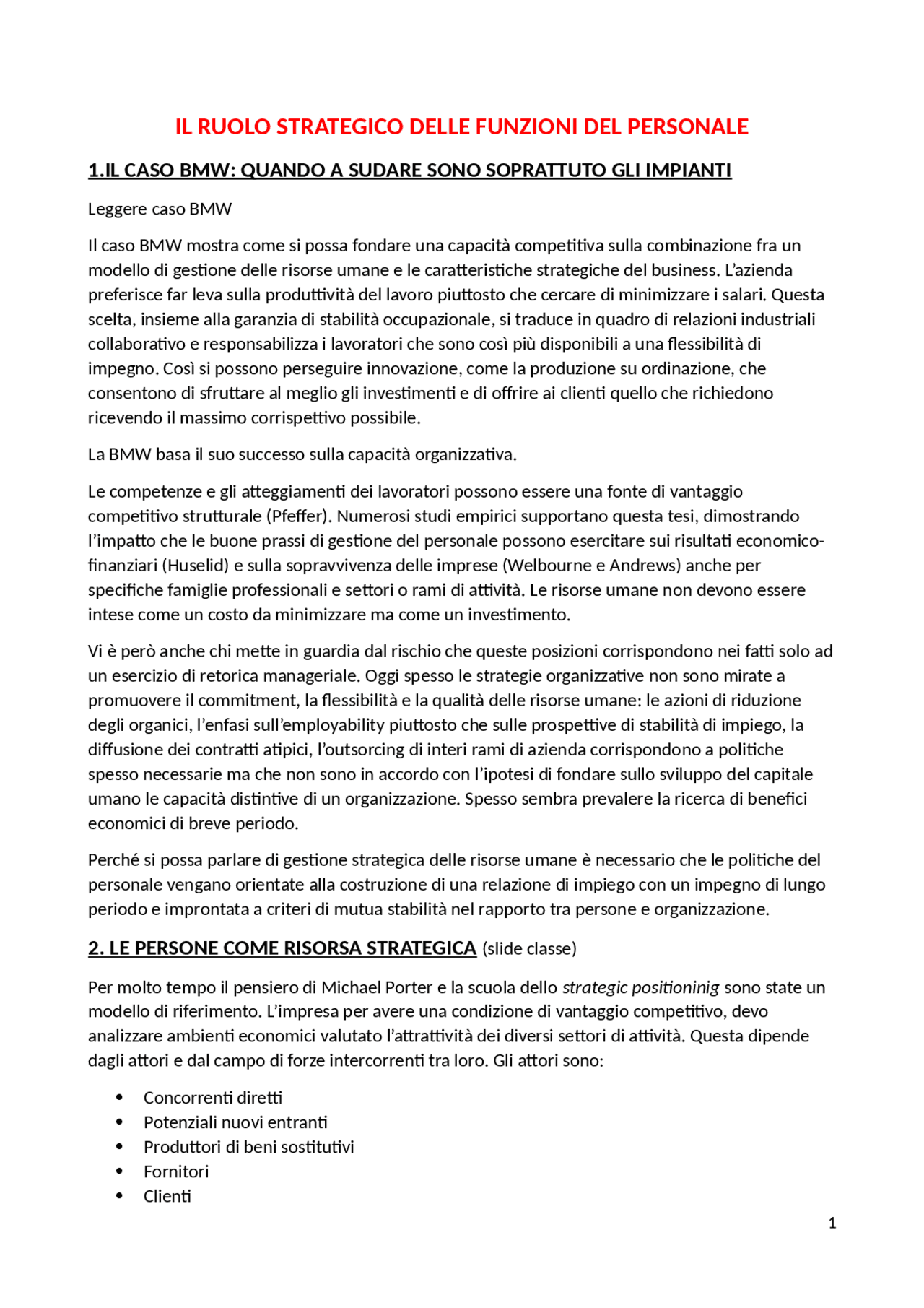 Riassunto Del Libro Di Paoletti Sintesi Del Corso Di Gestione Delle