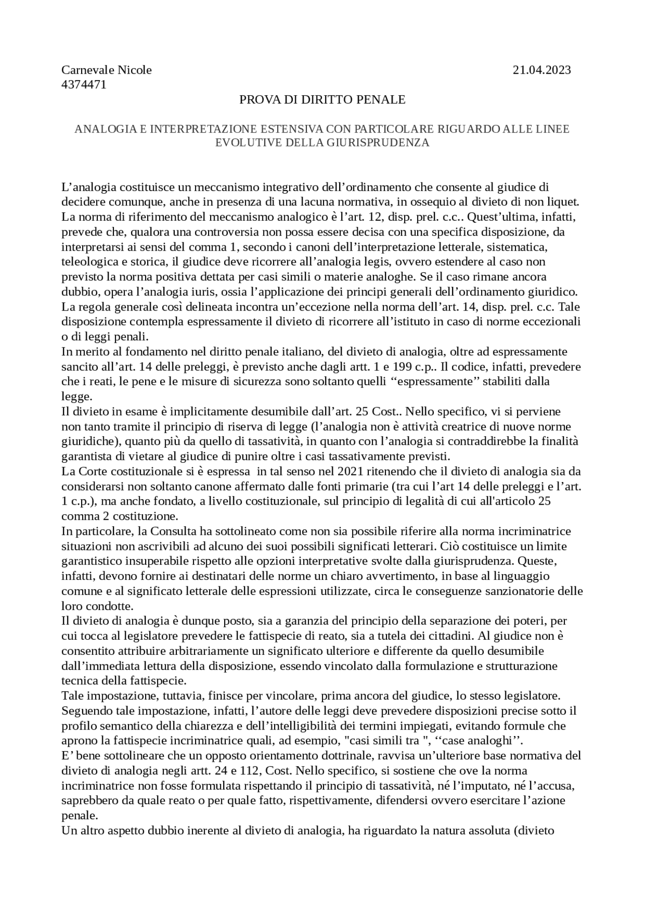 Prova Esame Magistratura Diritto Penale Prove Desame Di Diritto