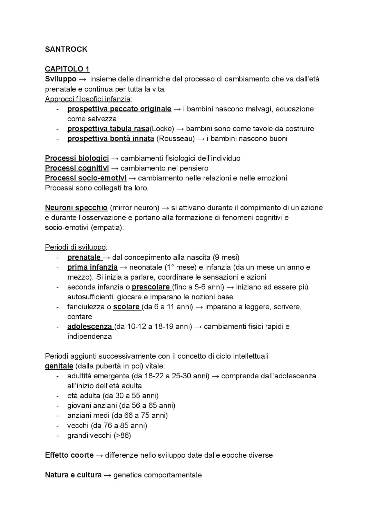 Appunti E Riassunto Libro Psicologia Dello Sviluppo Appunti Di