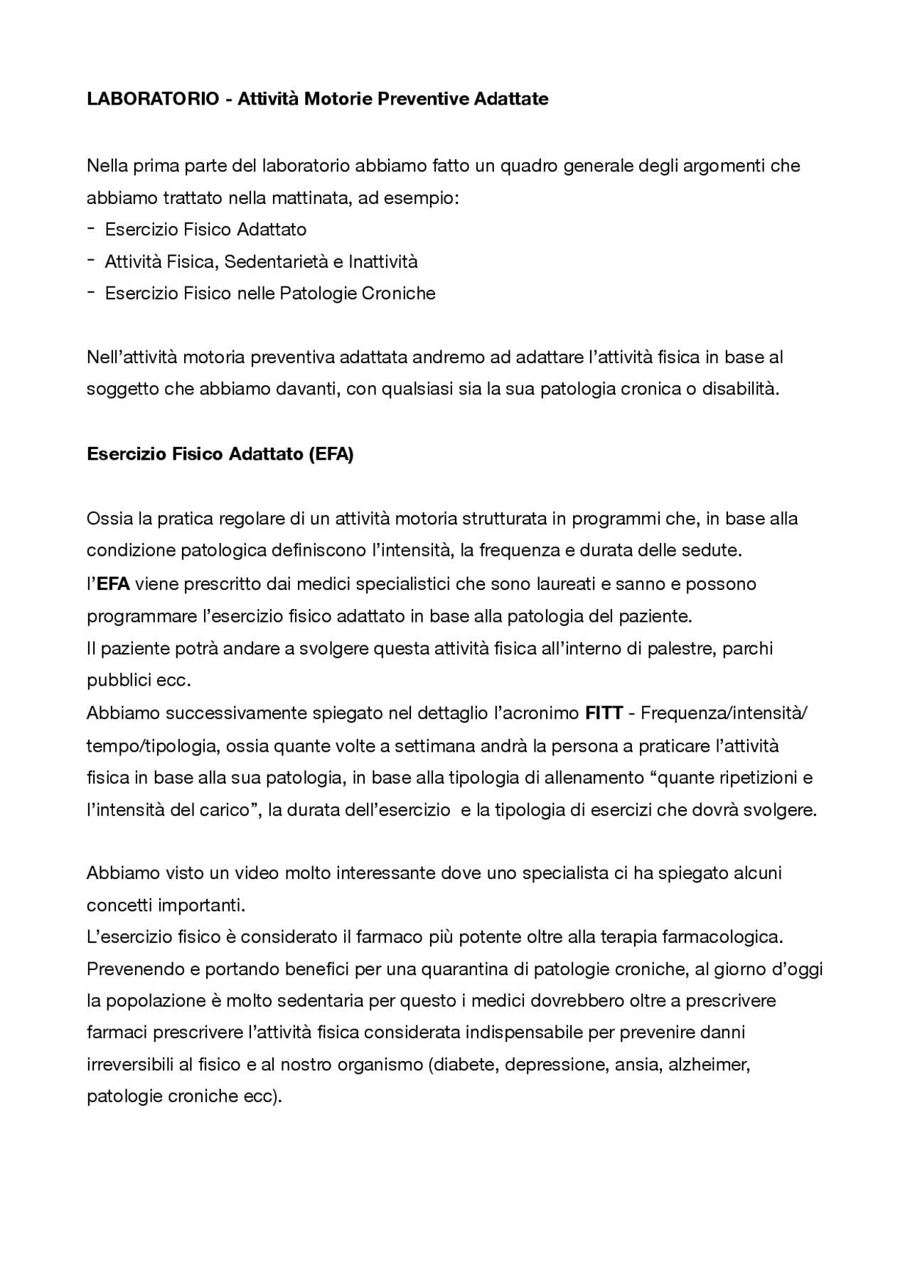 Attività Motorie Preventive E Adattate Appunti Di Scienze Motorie
