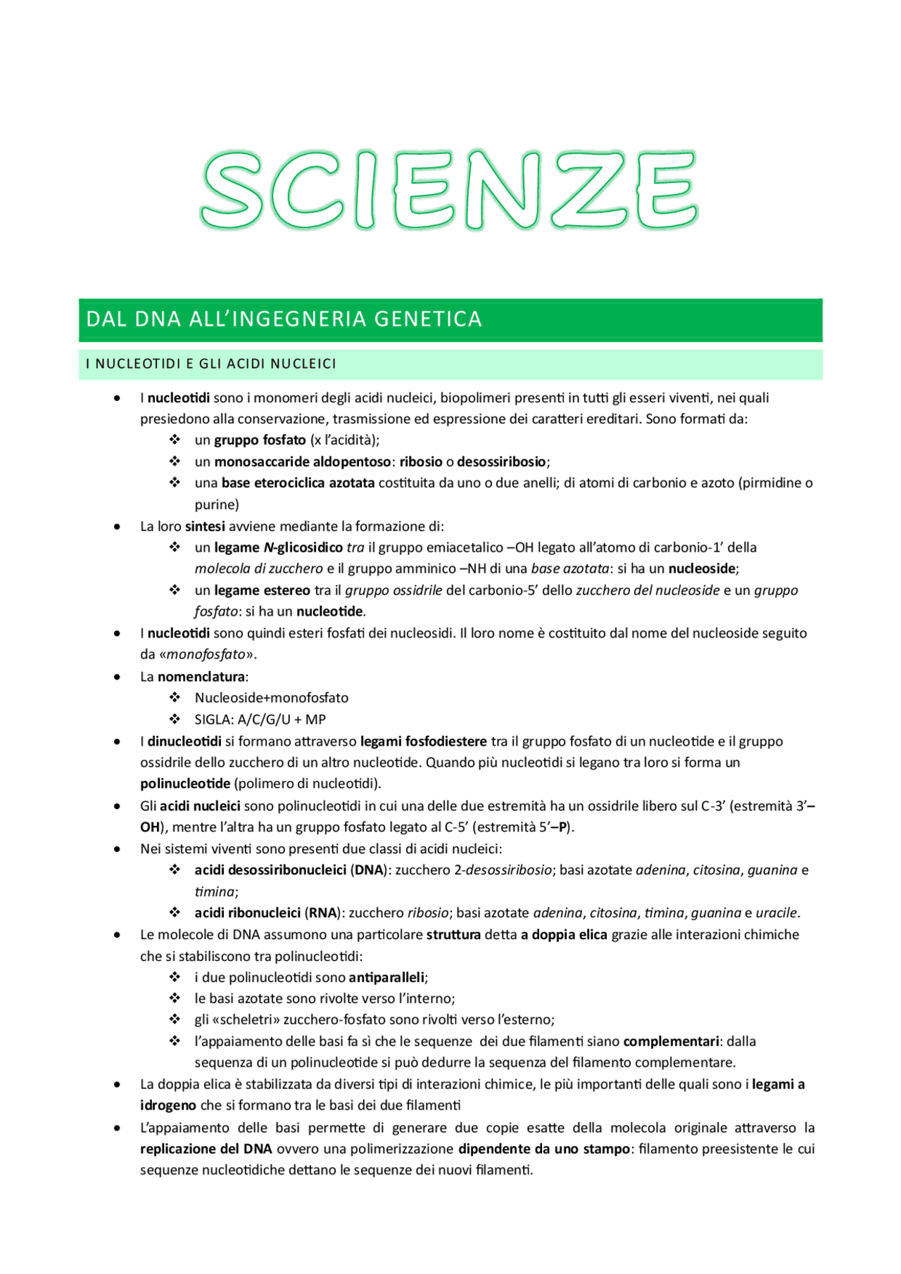 Riassunto Di Biotecnologie Per Liceo Schemi E Mappe Concettuali Di