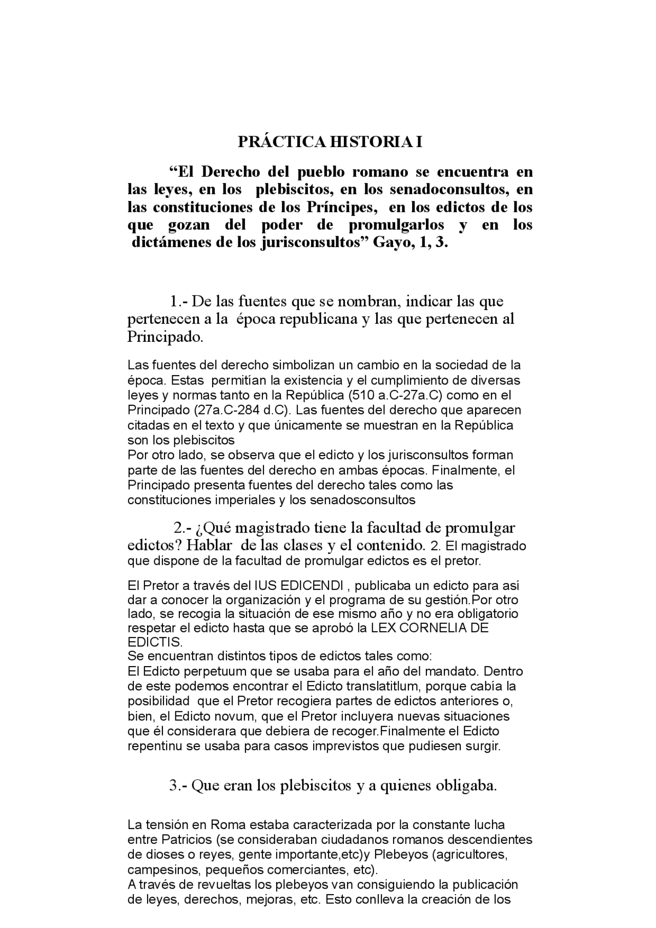 Práctica Derecho Romano Derechos Reales Ejercicios De Derecho Romano