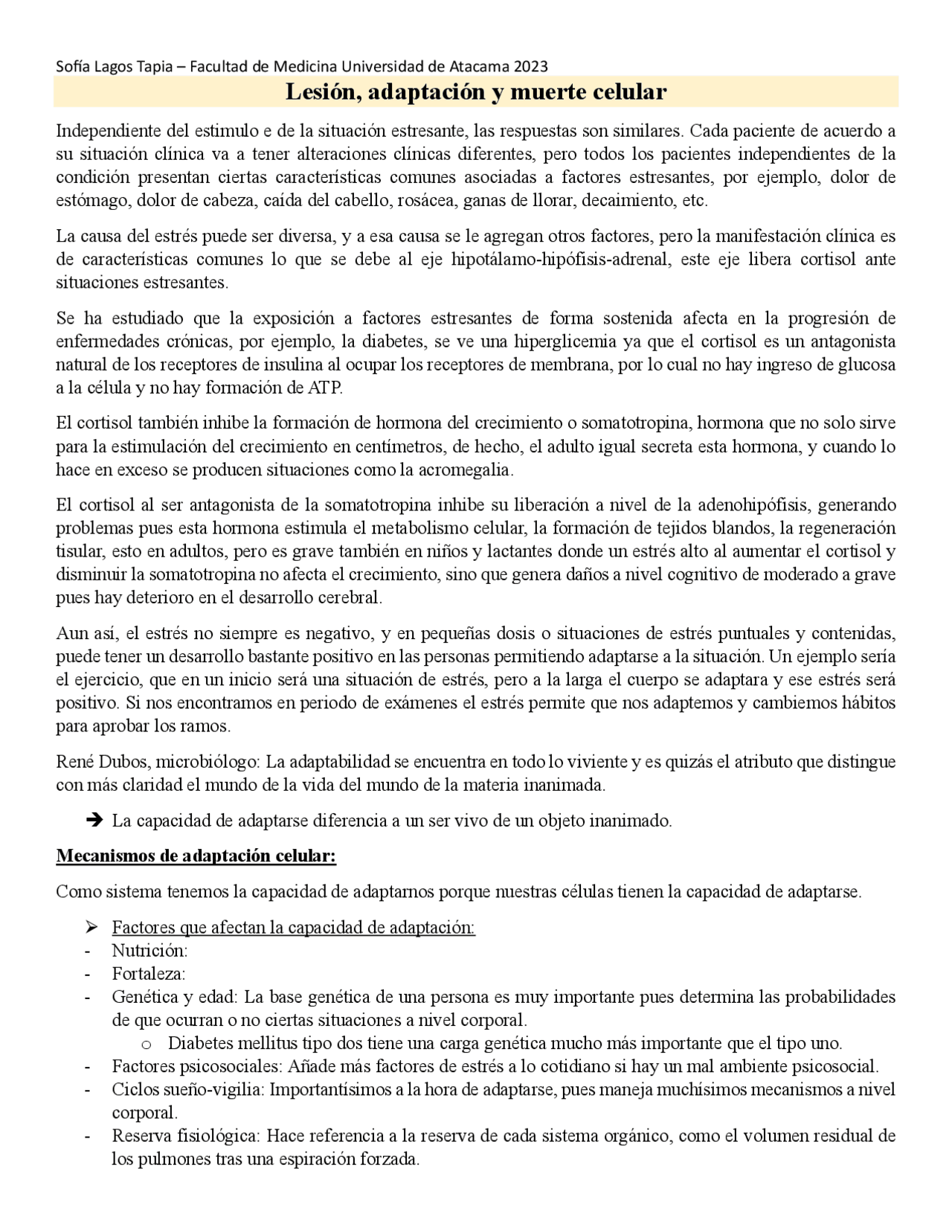 Lesión Adaptación Y Muerte Celular Transcripciones De Fisiopatología