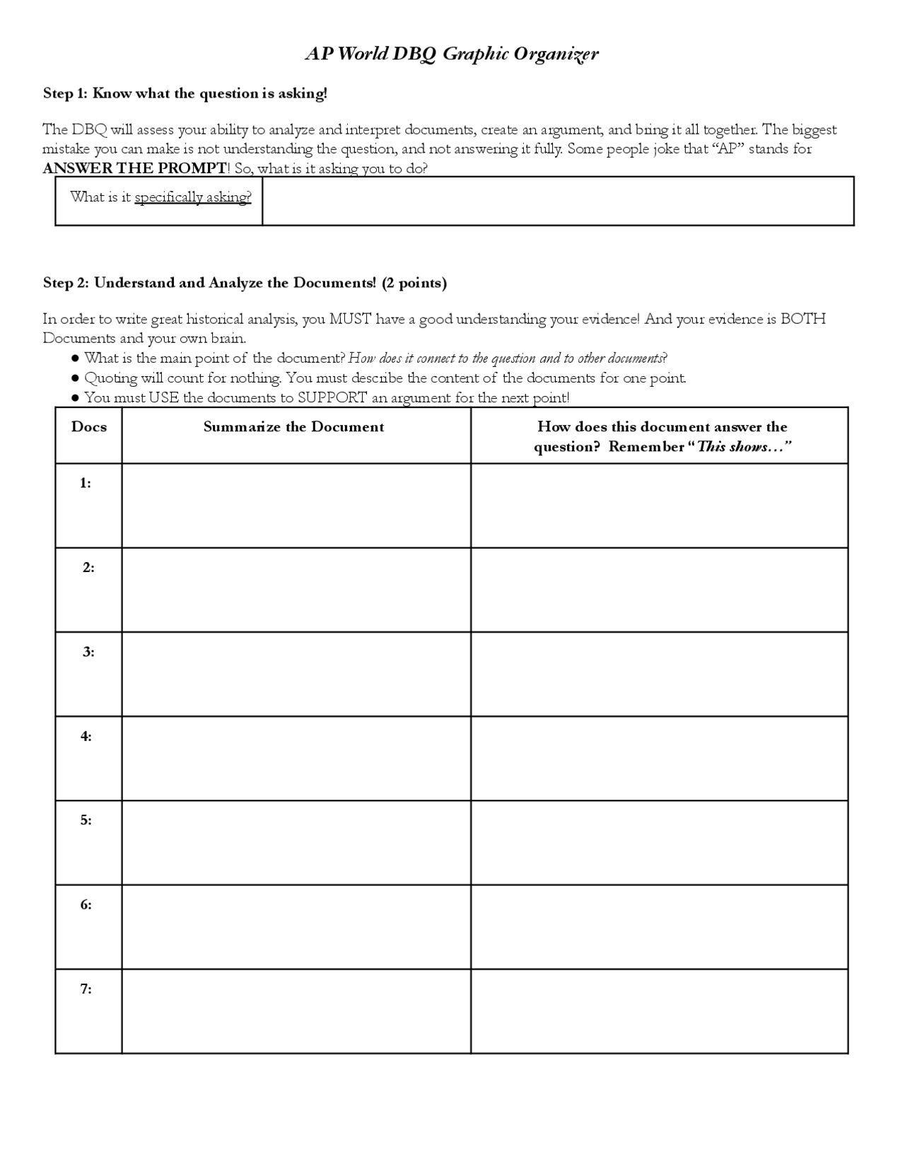 Apwh Dbq Rubric DBQ Scoring Rubric By Living History | TPT