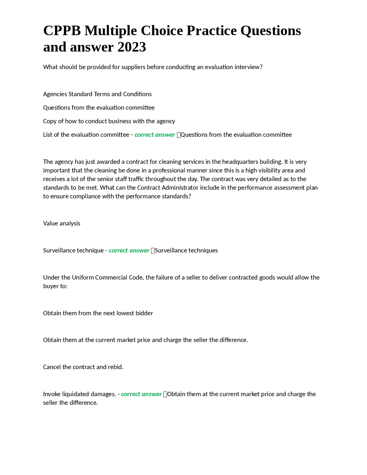 CPPB Multiple Choice Practice Questions and answer 2023 | Exams Nursing ...