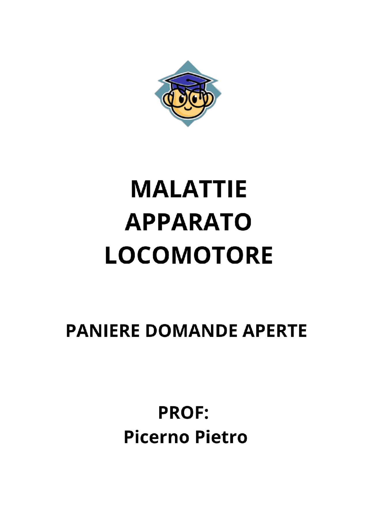 Paniere Domande Aperte Svolte Di Malattie Apparato Locomotore Ecampus