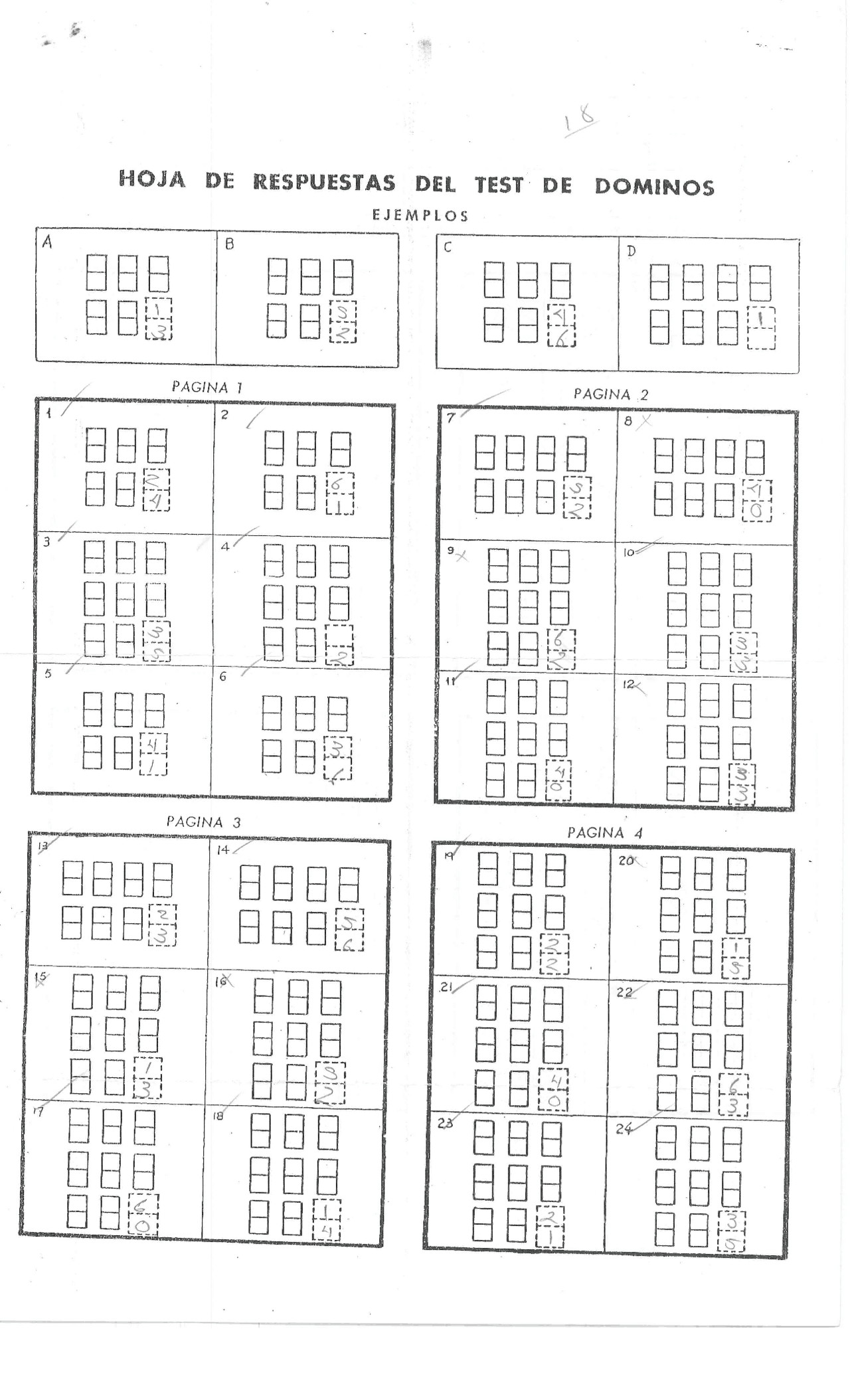 Hoja de respuestas test domino | Apuntes de Psicología de la ...