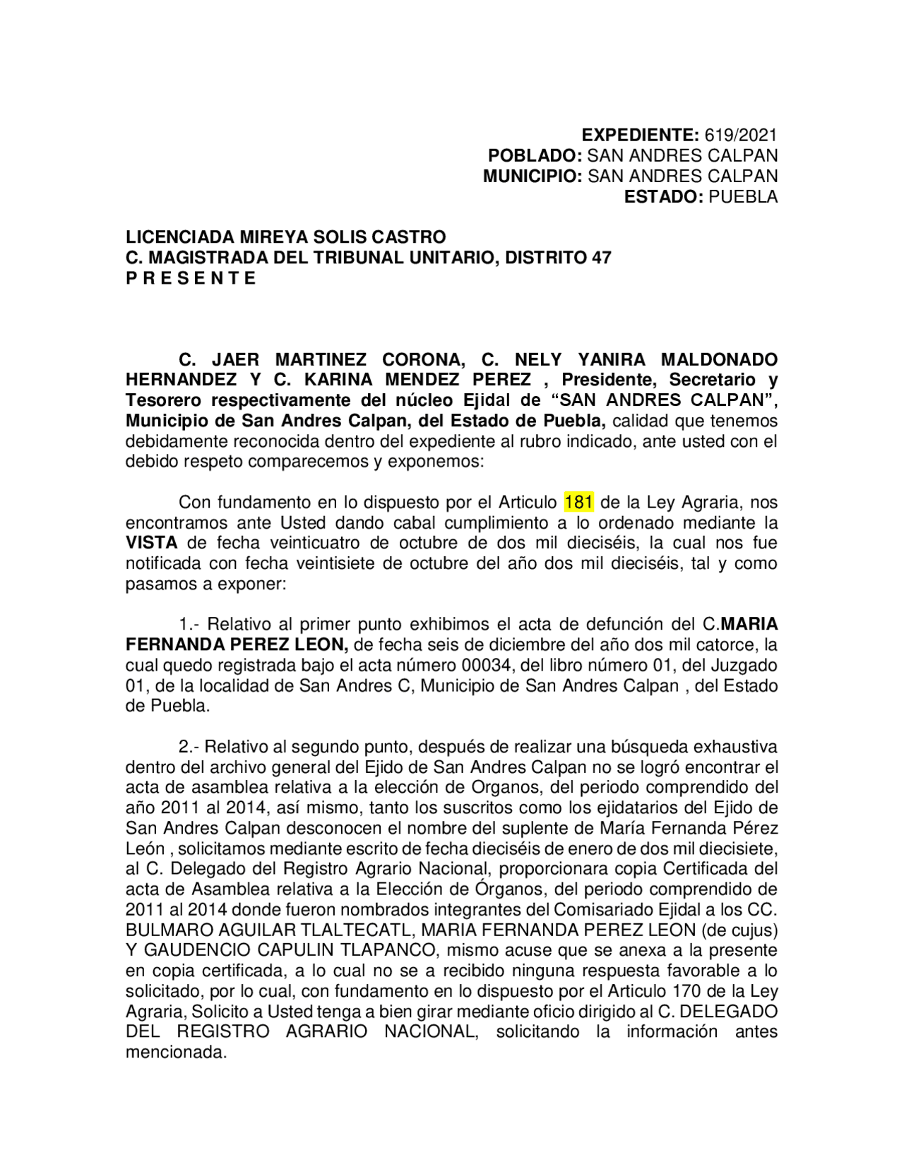 Demanda Agraria para visualización y ejemplo de cómo se hace para ...