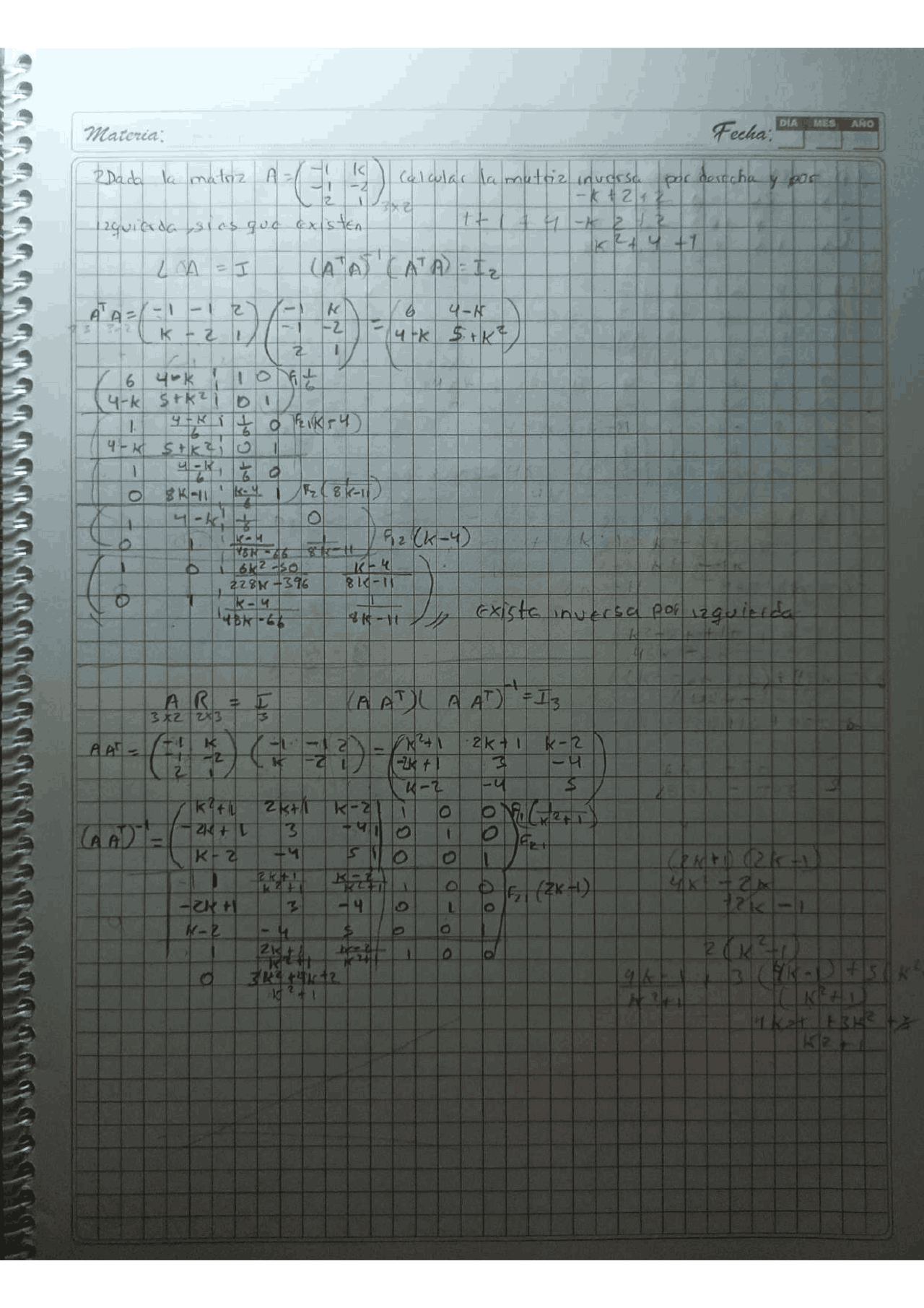 Matrices y sistema de ecuaciones | Ejercicios de Matemáticas | Docsity