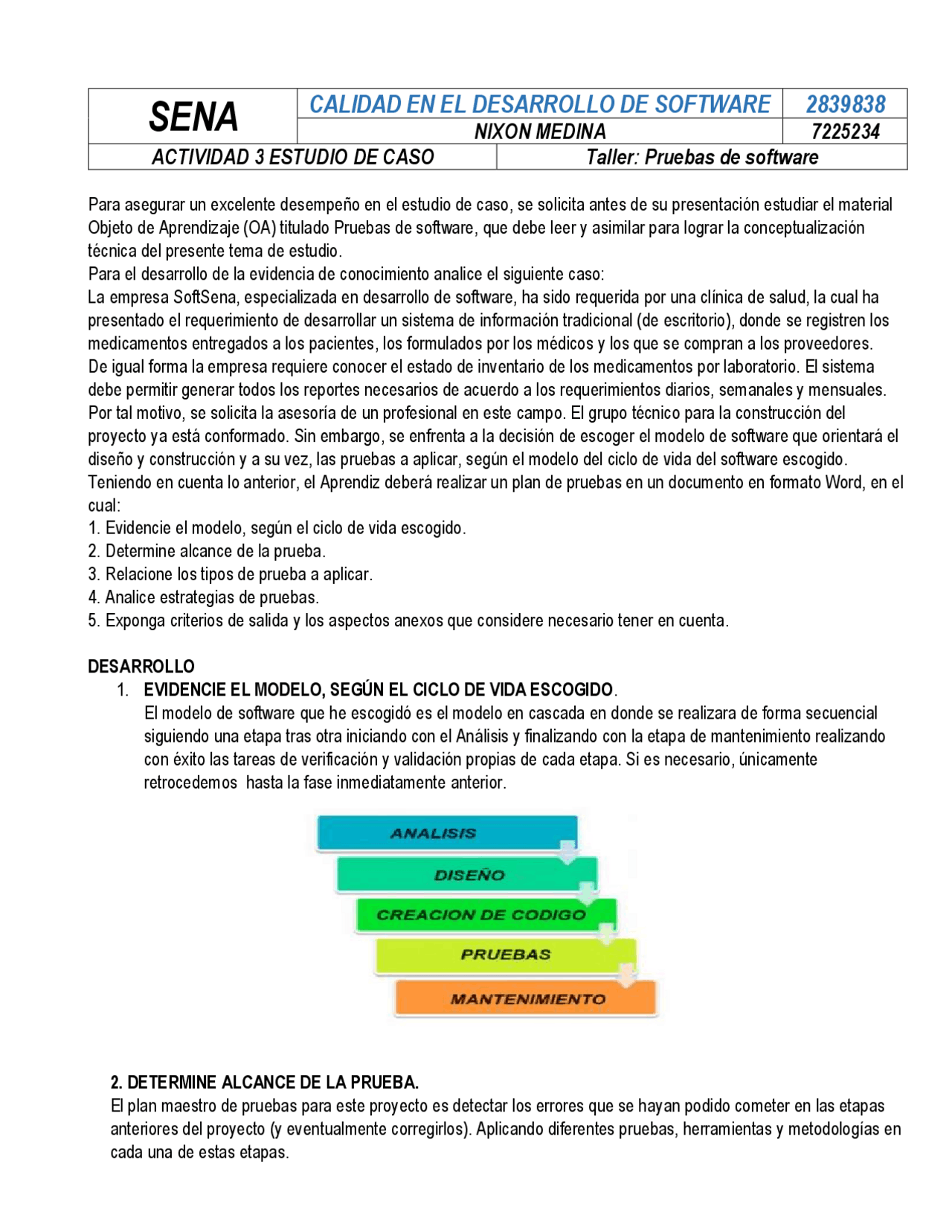 Actividad 3 Calidad En El Desarrollo De Software Ejercicios De