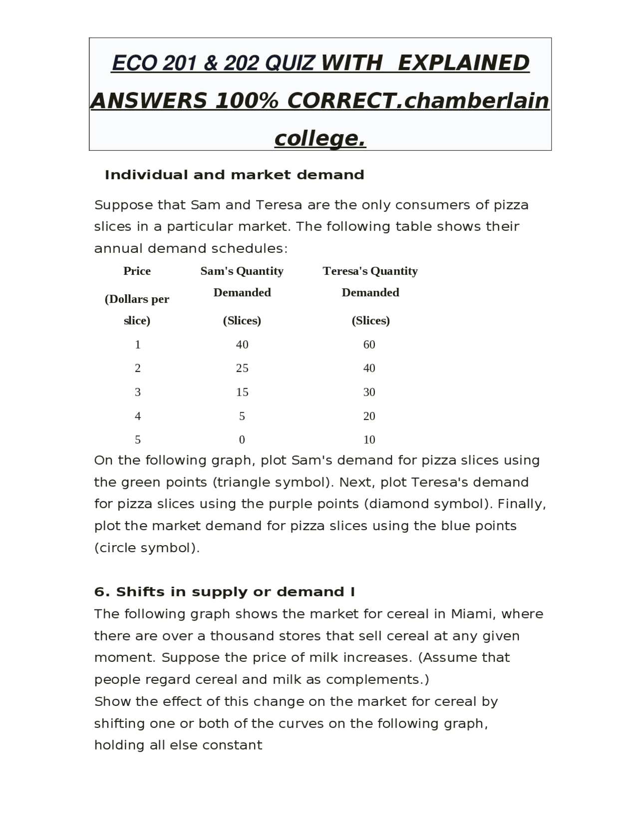 ECO 201 & 202 QUIZ WITH EXPLAINED ANSWERS 100% CORRECT.chamberlain ...