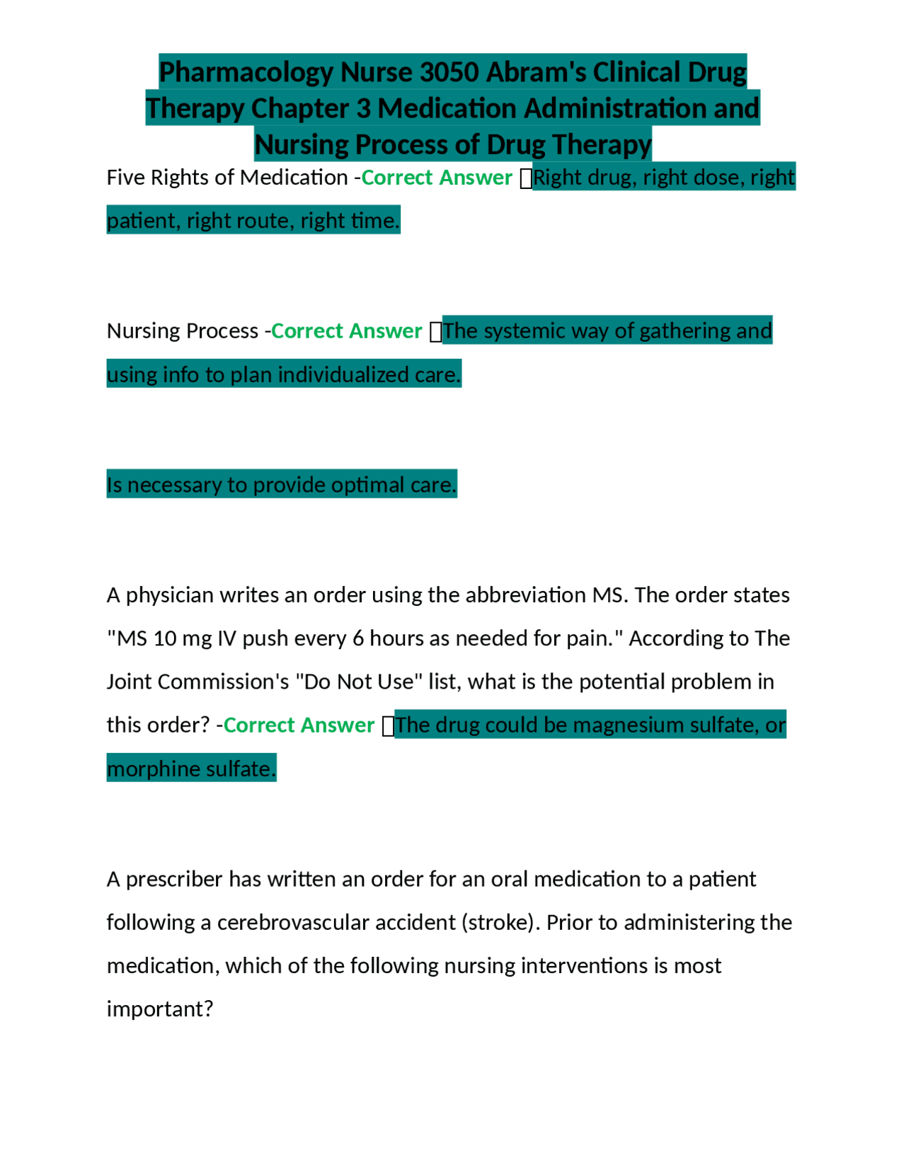 Pharmacology Nurse: Medication Administration and Nursing Process of ...