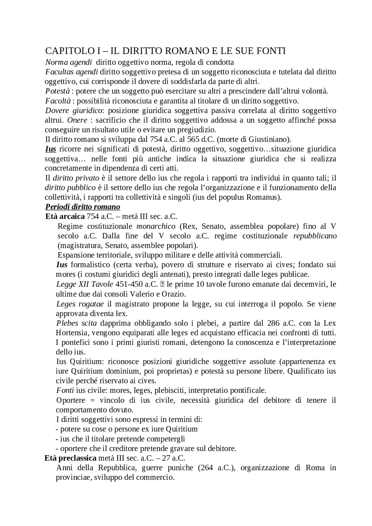 Diritto Romano Riassunto In Word Schemi E Mappe Concettuali Di