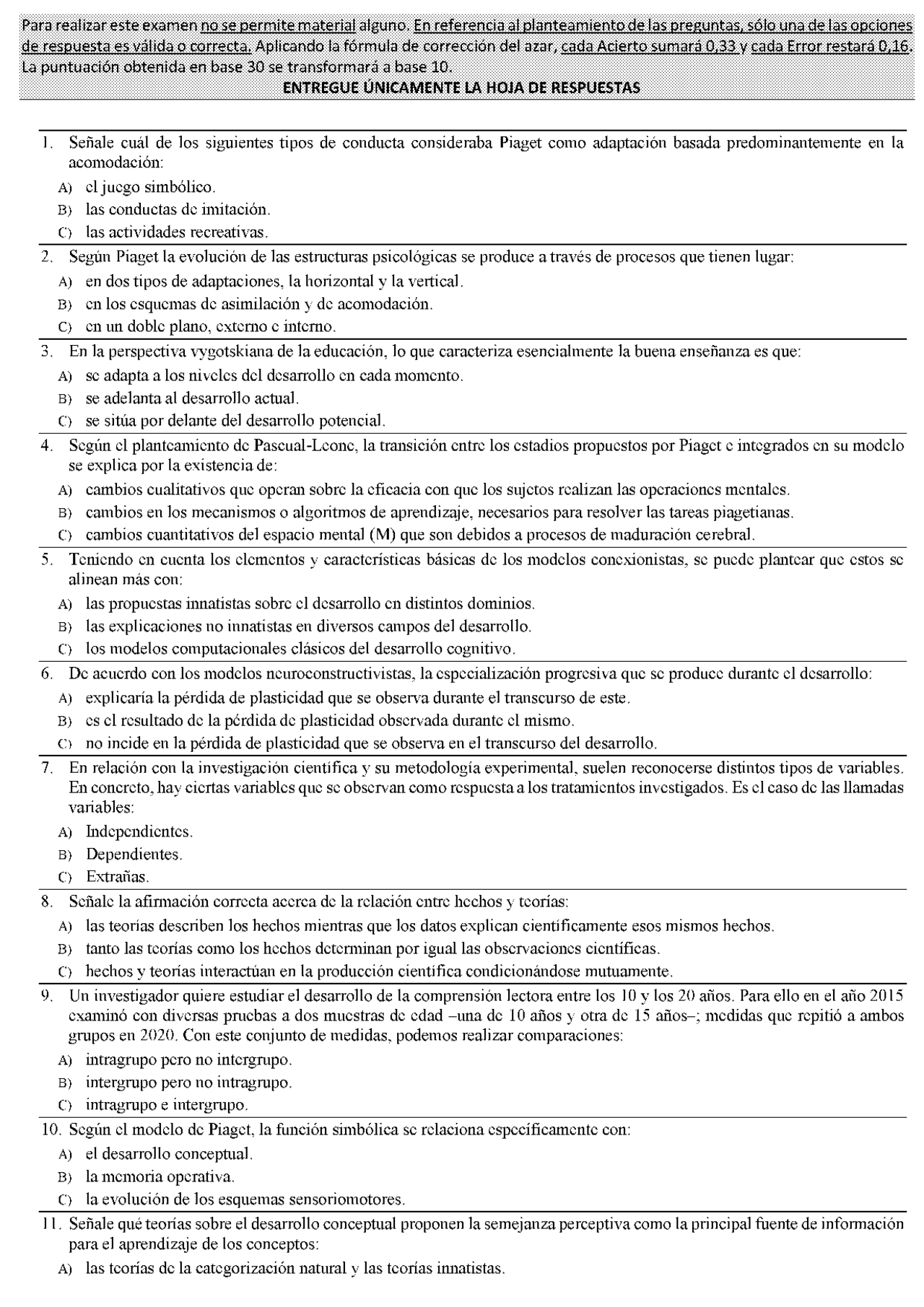Examen Psicologia Del Desarrollo Ii Septiembre 2023 Tipo E Exámenes