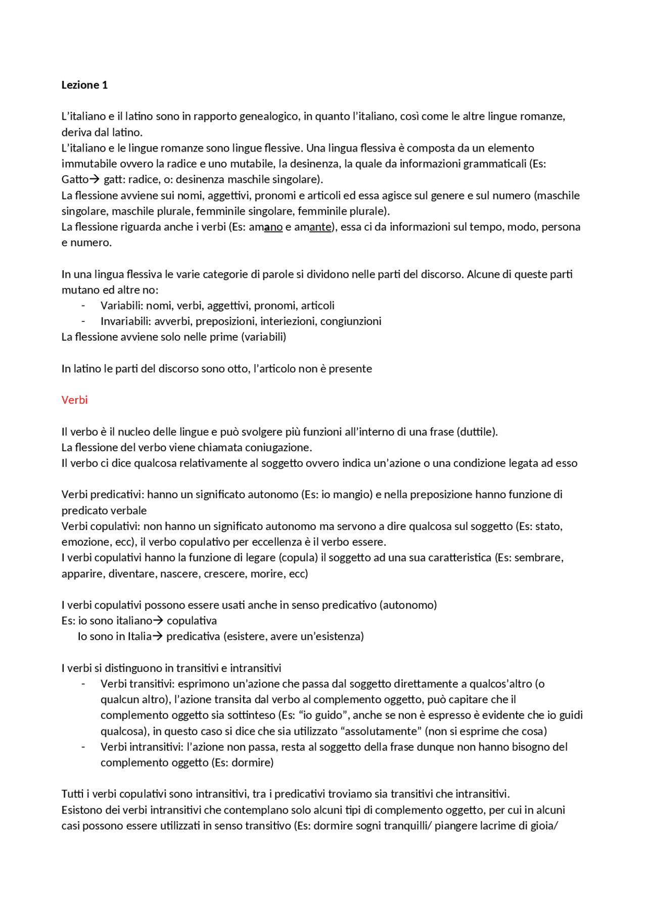 Appunti Delle Lezioni Di Introduzione Alla Lingua Latina 20222023