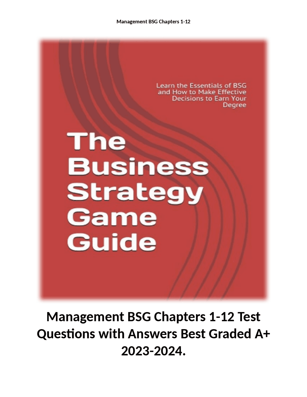 Management BSG Chapters 1-12 Test Questions with Answers | Exams ...
