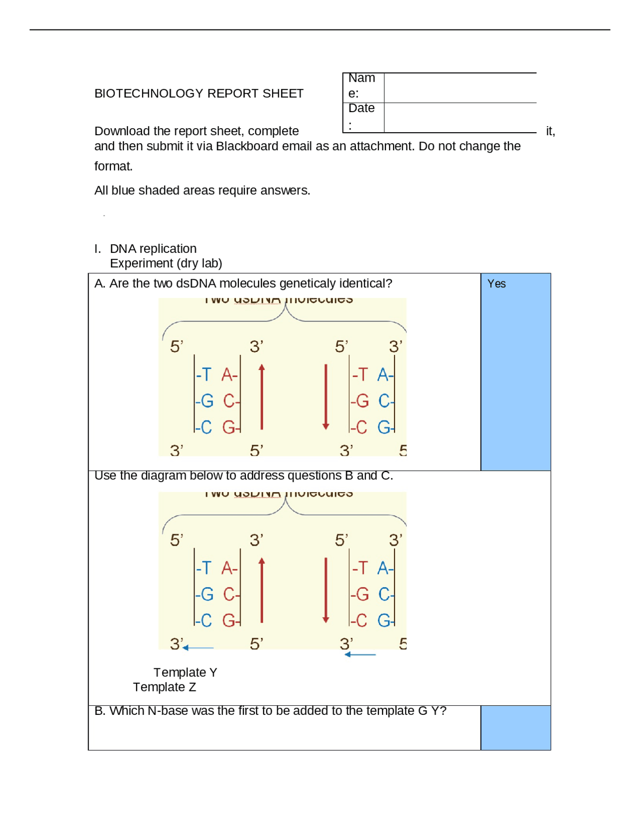 Biotechnology Report Sheet Complete Solution 202324 Exams
