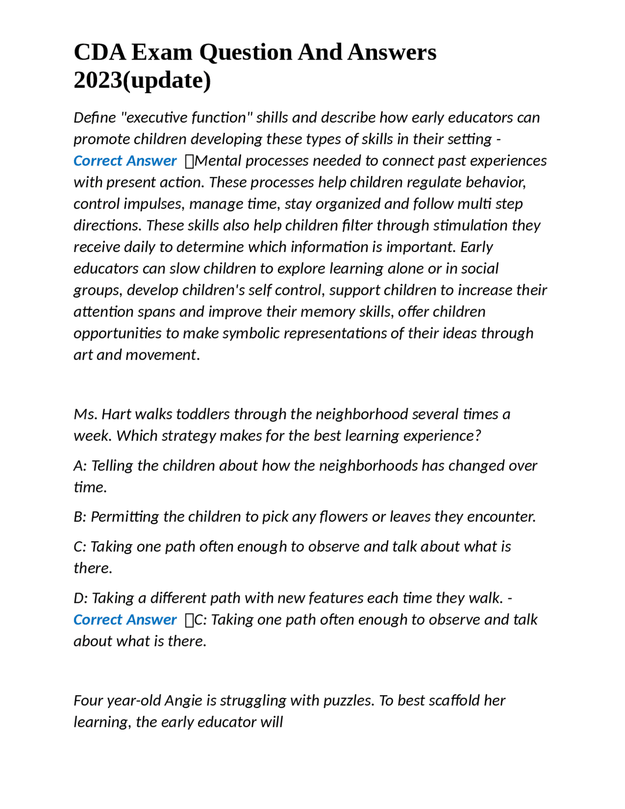 CDA Exam Question And Answers 2023 | Exams Nursing | Docsity