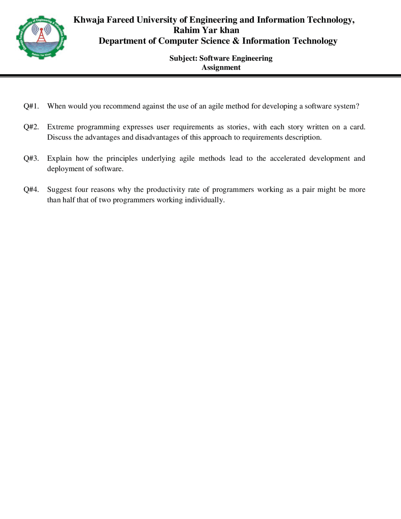 Assignment Of Software Engineering Assignments Software Engineering