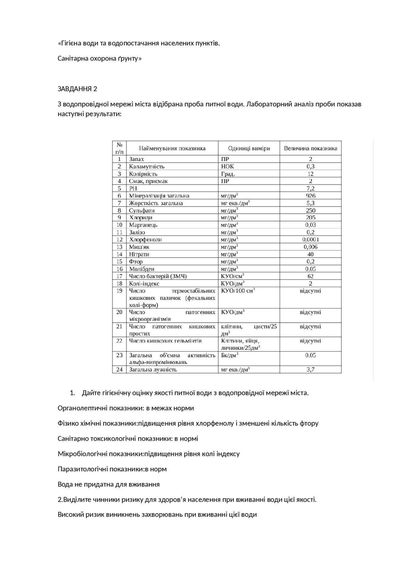 Задания по гигиене 6 курс Задачи и тесты Упражнения и задачи Гигиена
