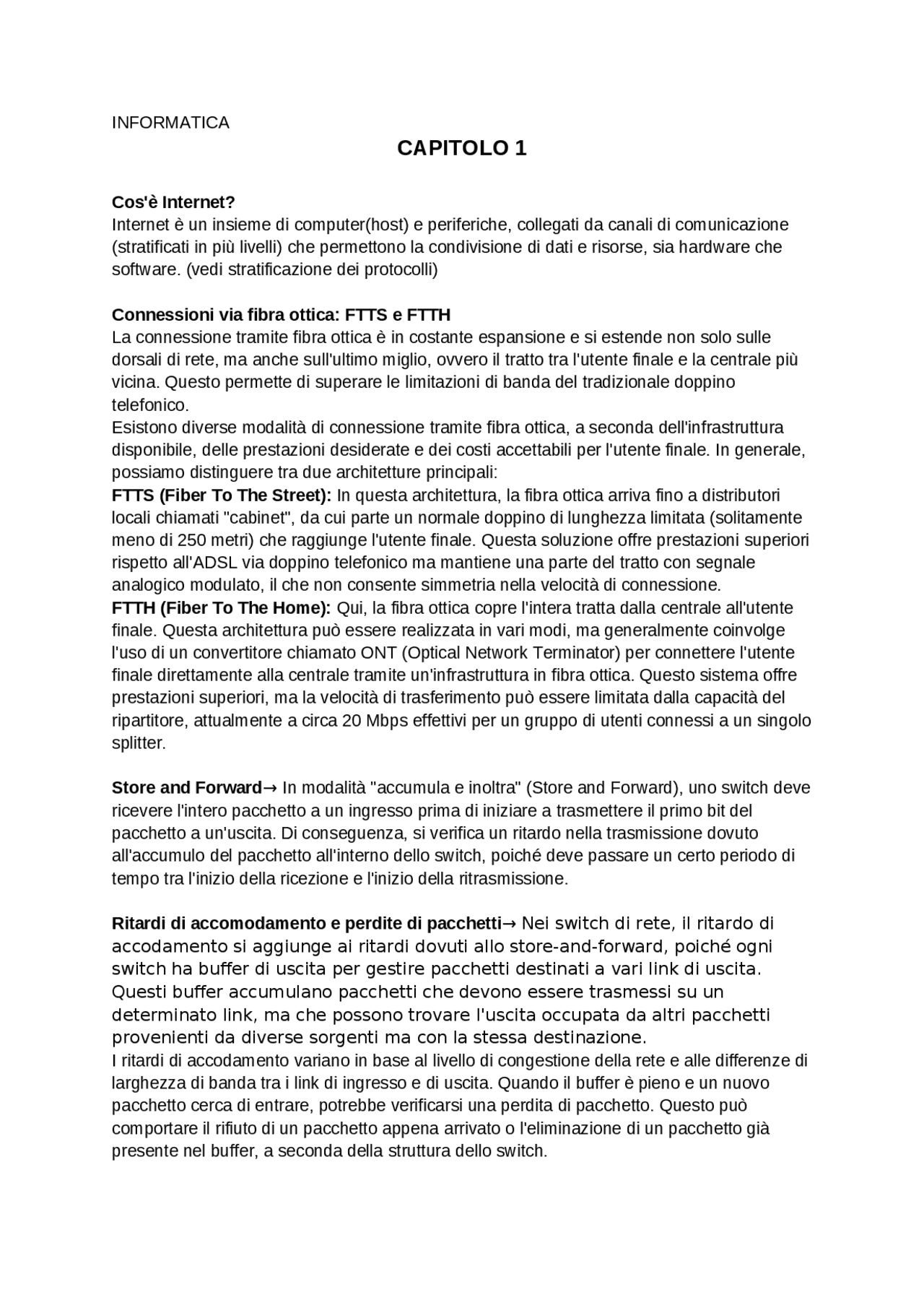 Introduzione Sistemi E Reti Appunti Di Informatica Docsity