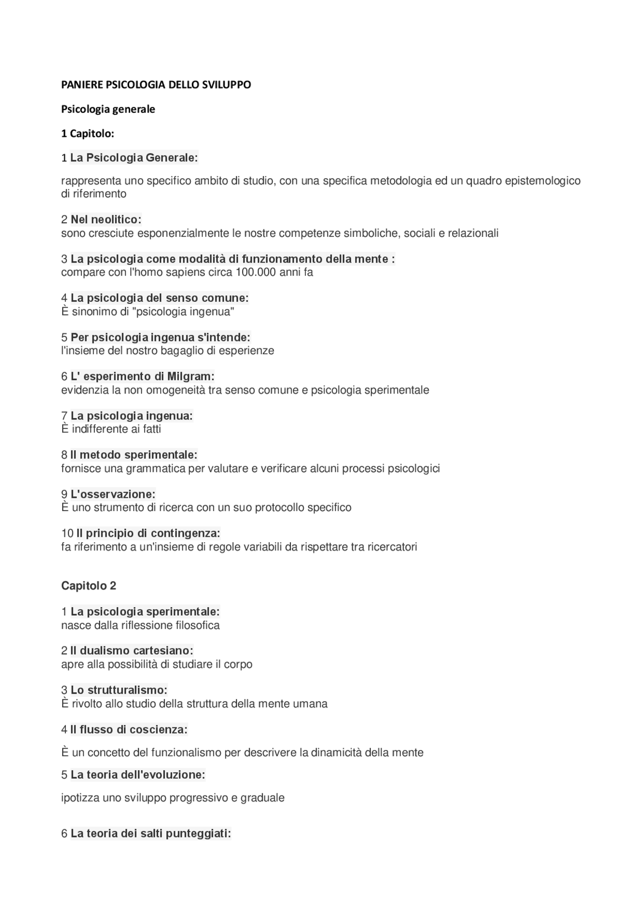 Psicologia dello Sviluppo L22 scienze motorie Pegaso | Prove d'esame di Psicologia dello ...