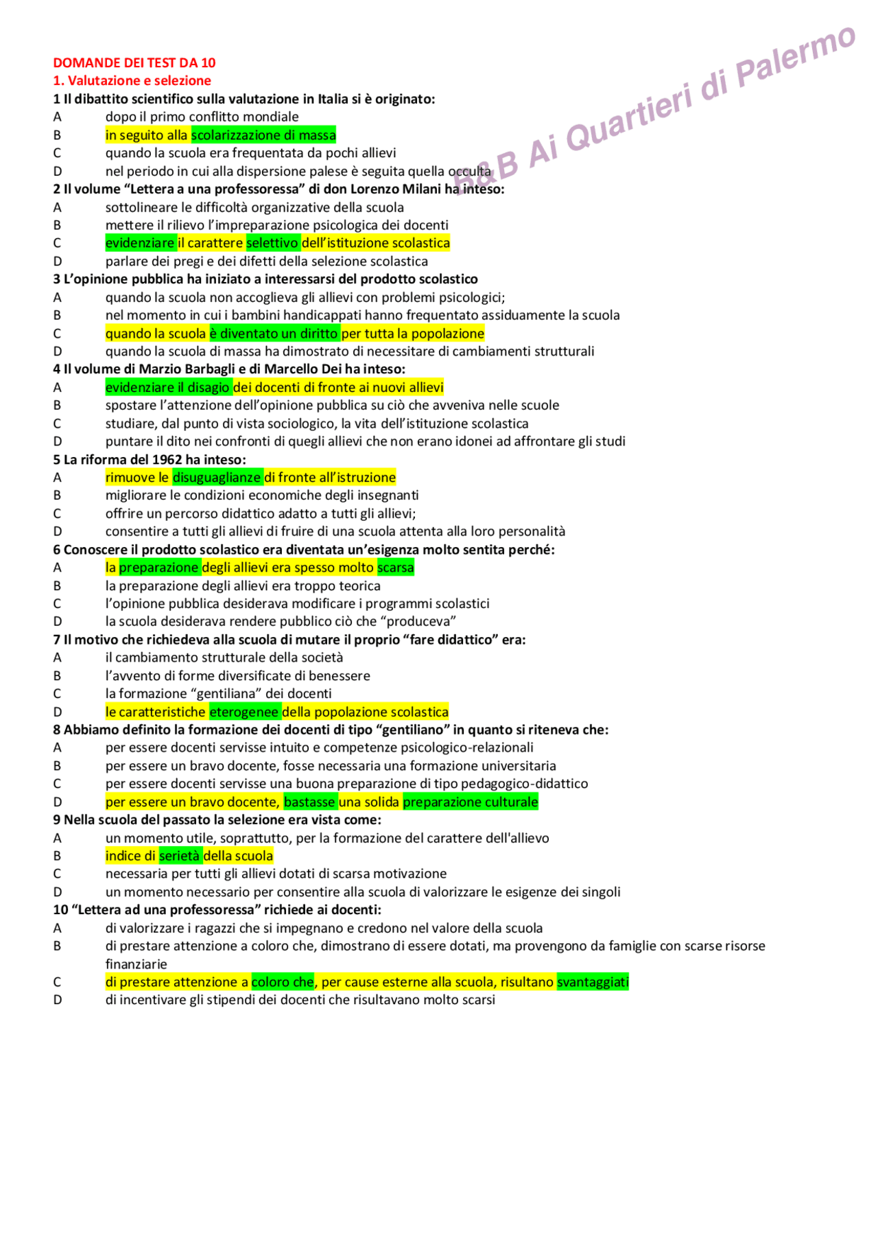Docimologia Completo Di Risposte Corretto E Superato V29