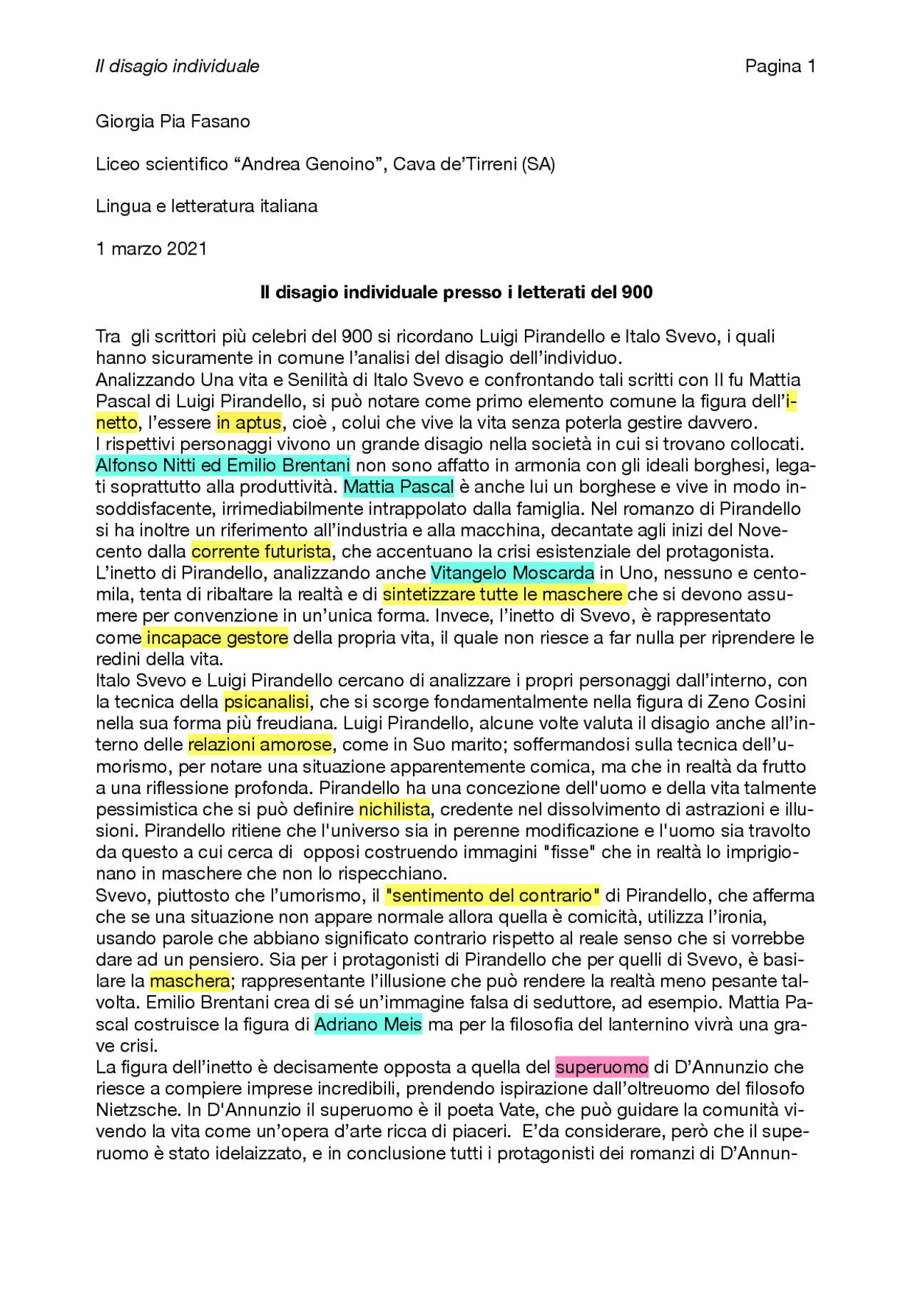Il disagio individuale presso i letterati del 900 | Appunti di Italiano ...