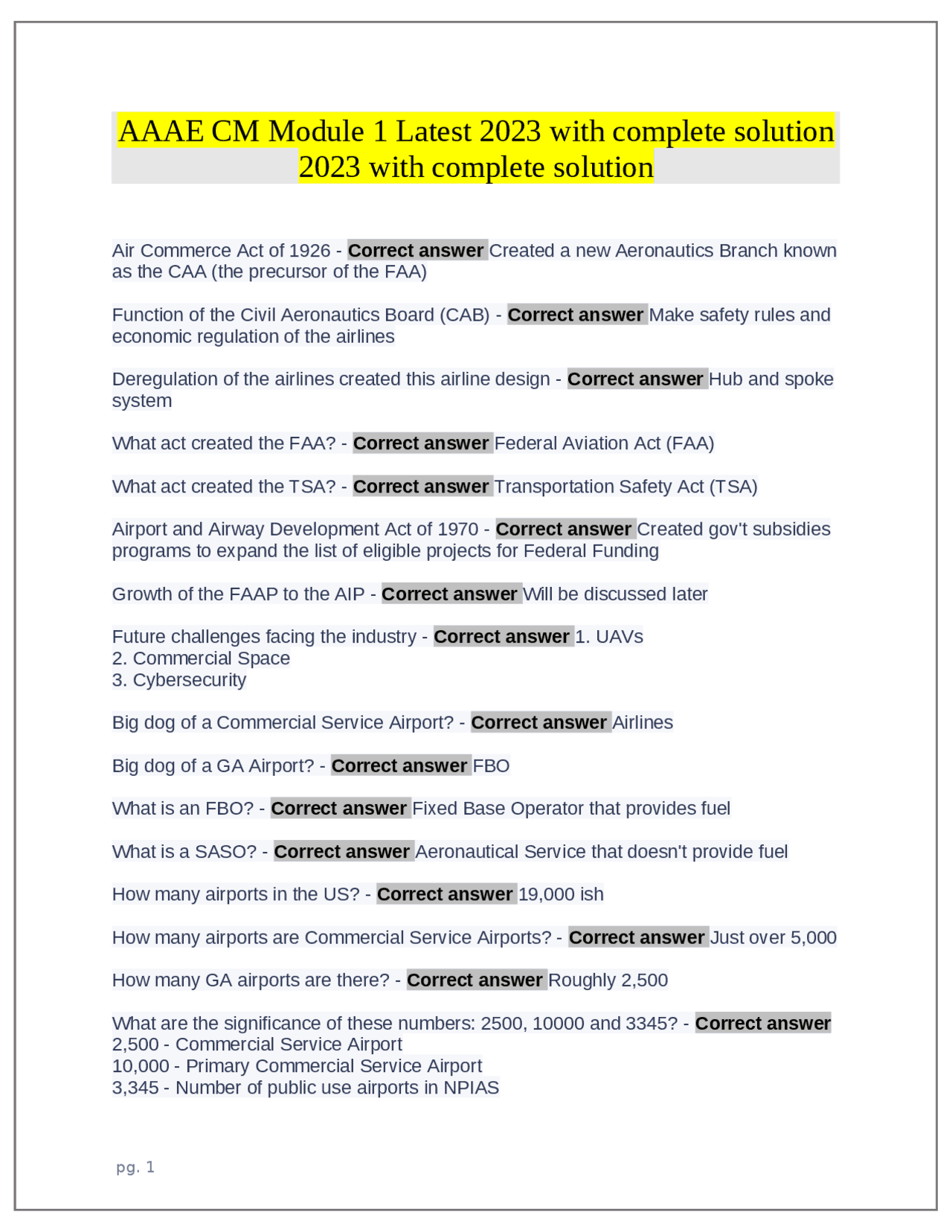 AAAE CM Module 1 Latest 2023 with complete solution 2023 with complete ...