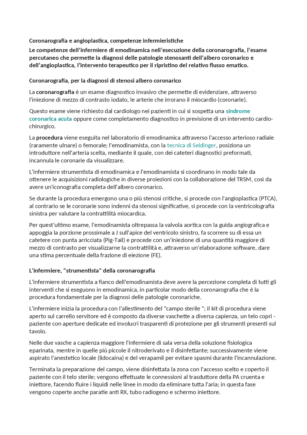 Nursing Al Paziente Cardiologico Dispense Di Infermieristica Docsity