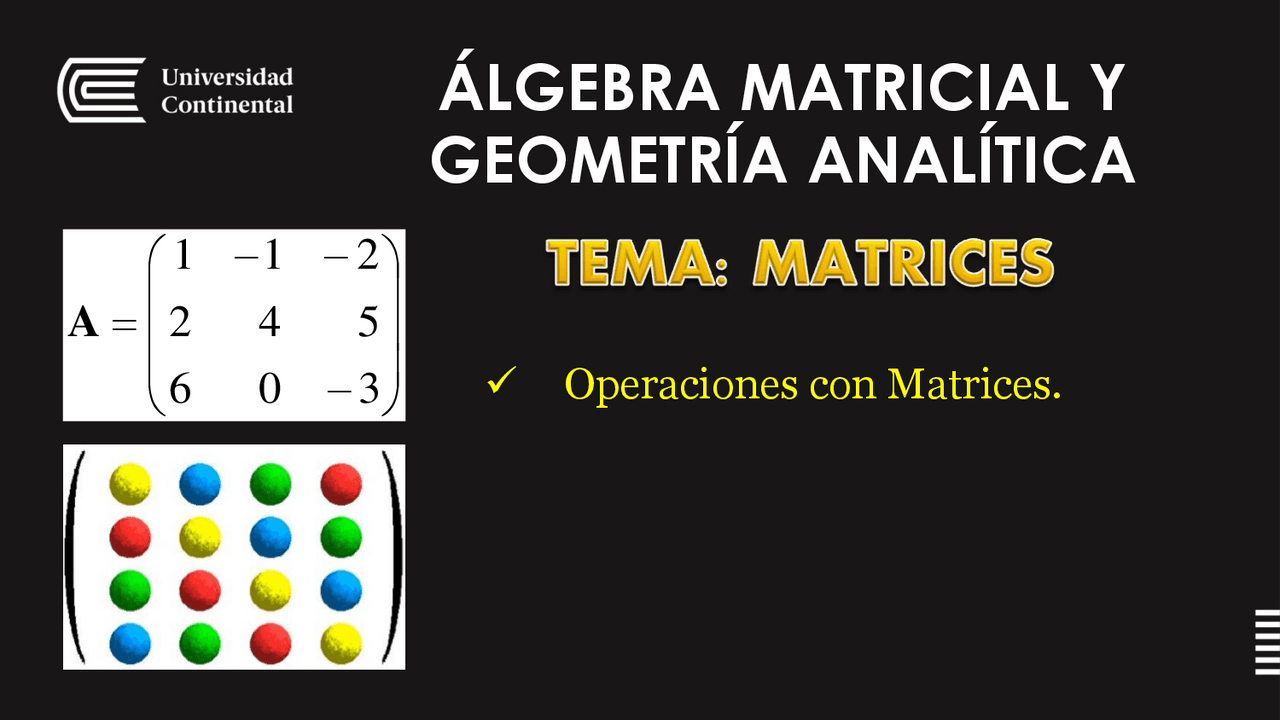 Operaciones con matrices | Esquemas y mapas conceptuales de Matemáticas | Docsity