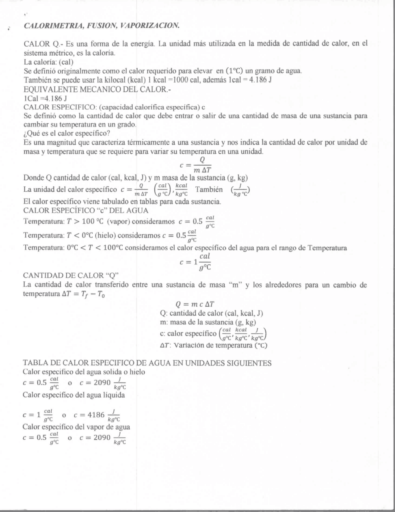 Ejercicios Sobre Calorimetría Ejercicios De Física Avanzada Docsity