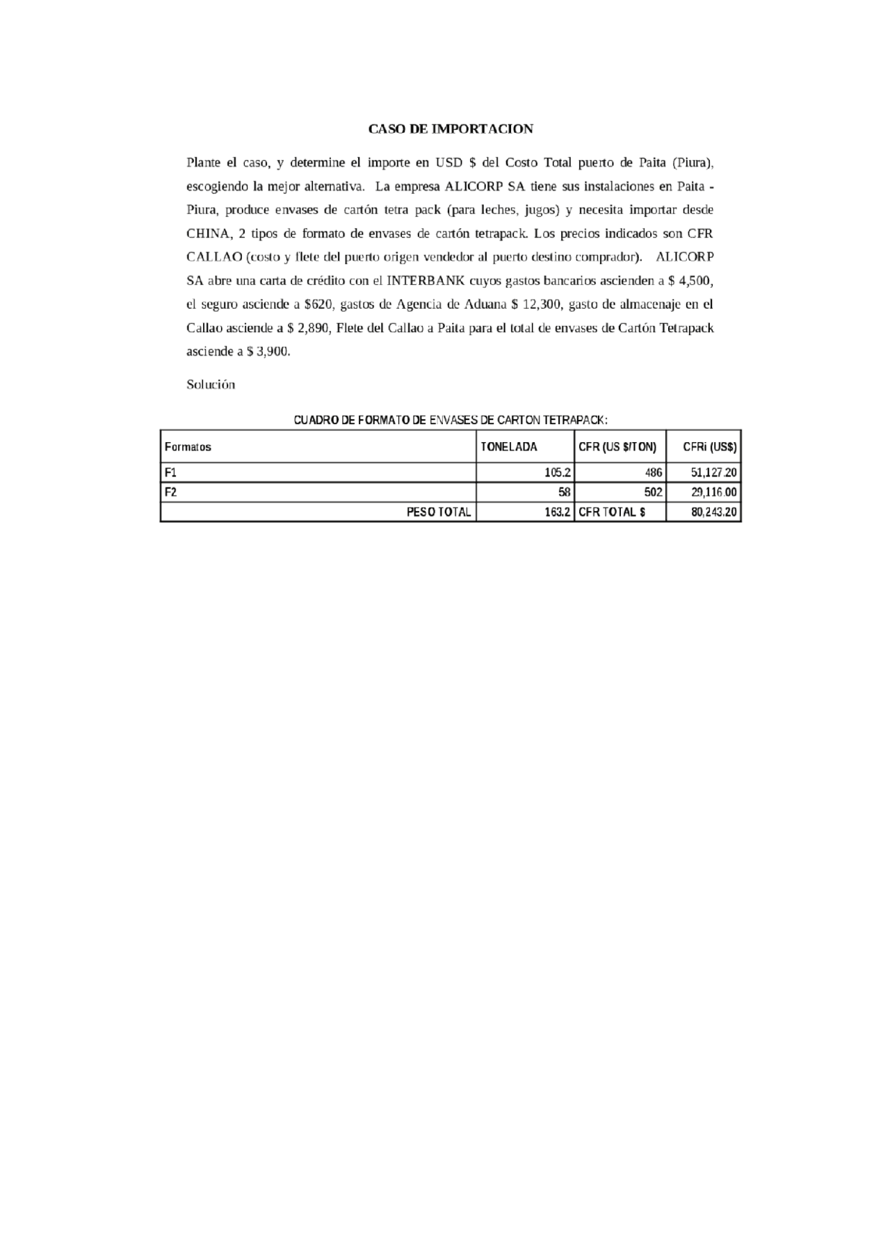 Caso importacion para clase | Ejercicios de Política Económica | Docsity Caso importacion para clase | Ejercicios de Política Económica | Docsity