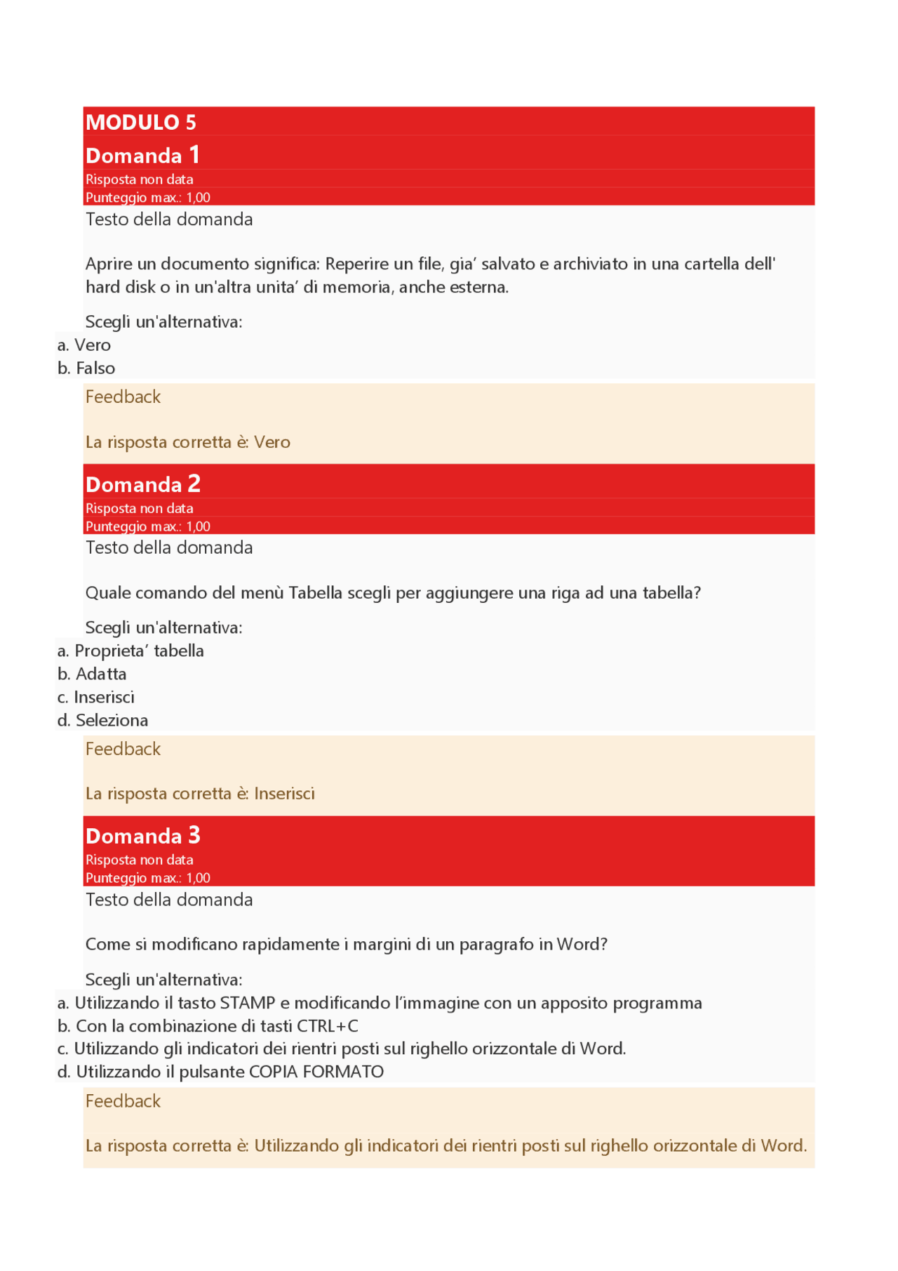 Uniscientia Eirsaf Full Modulo 5 Prove Desame Di Informatica Docsity