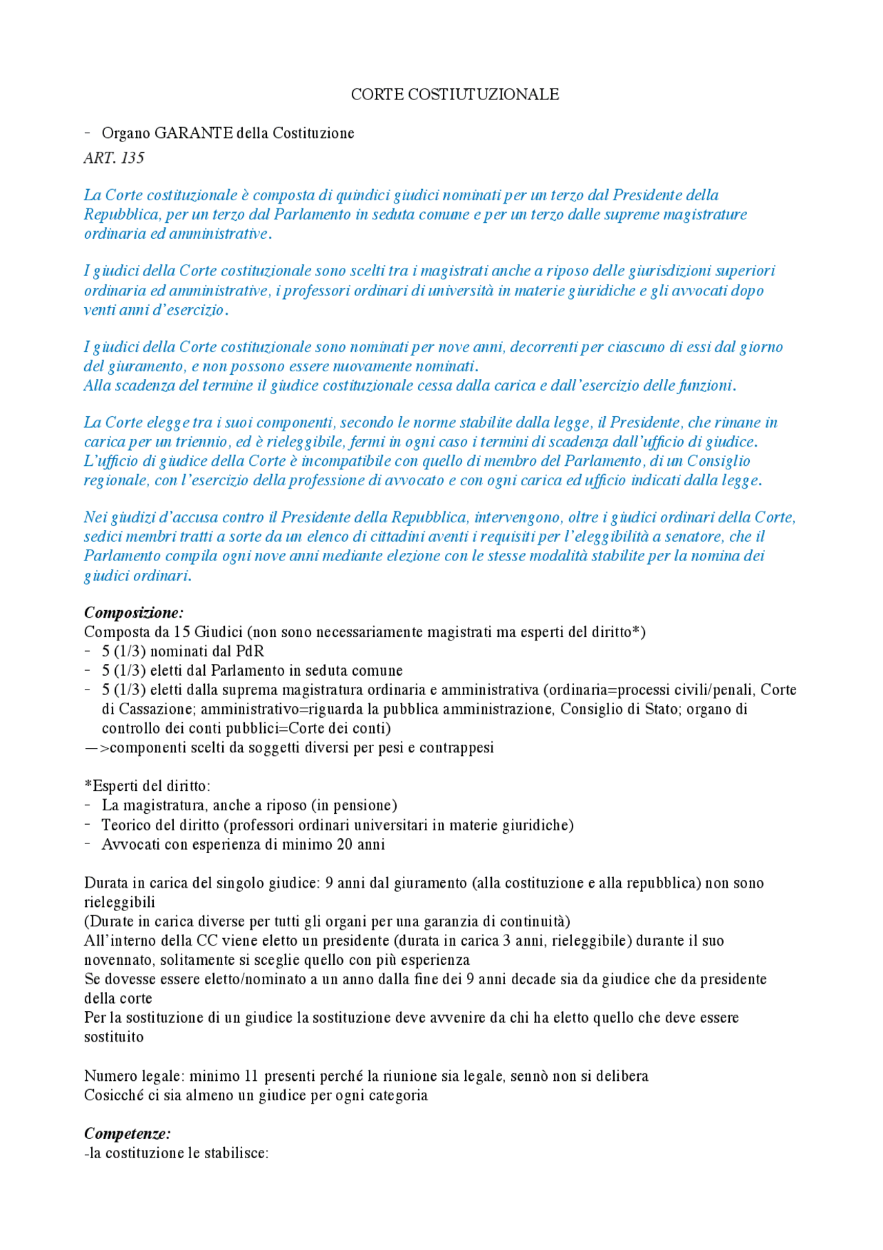 La Corte Costituzionale Italiana: Composizione, Funzioni e Competenze ...
