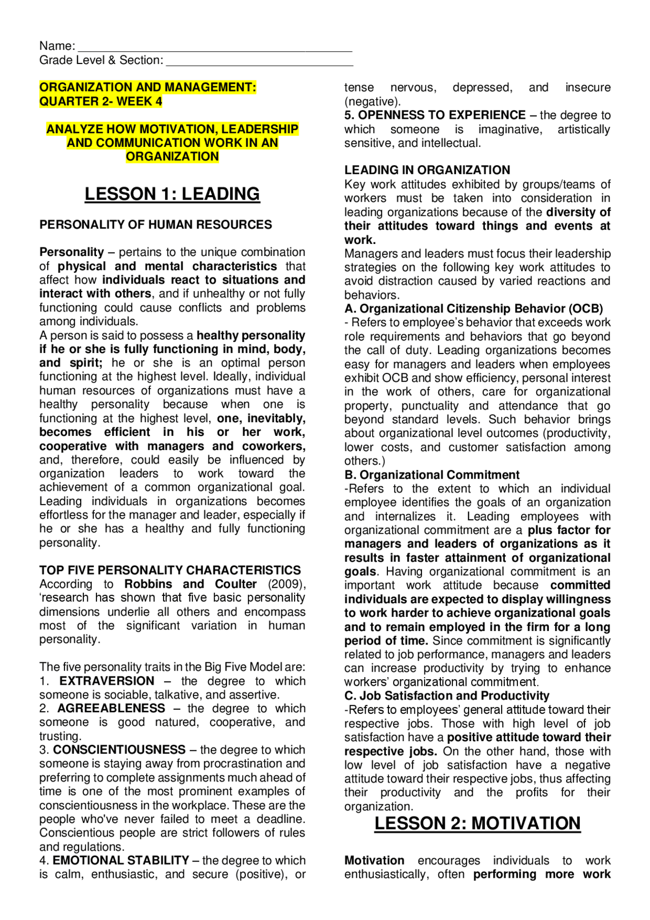 Learning Module That Will Enhance The Learners Reading And Writing