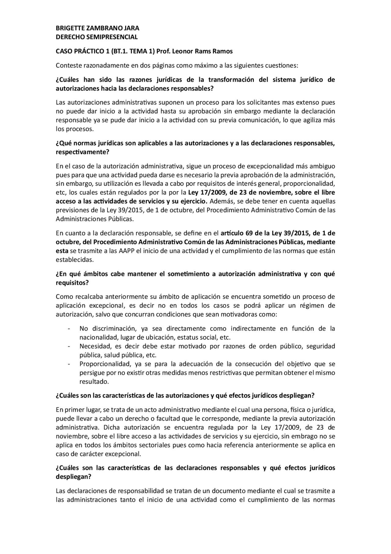 Practica 1 Sobre Derecho Ejercicios De Derecho Administrativo Docsity