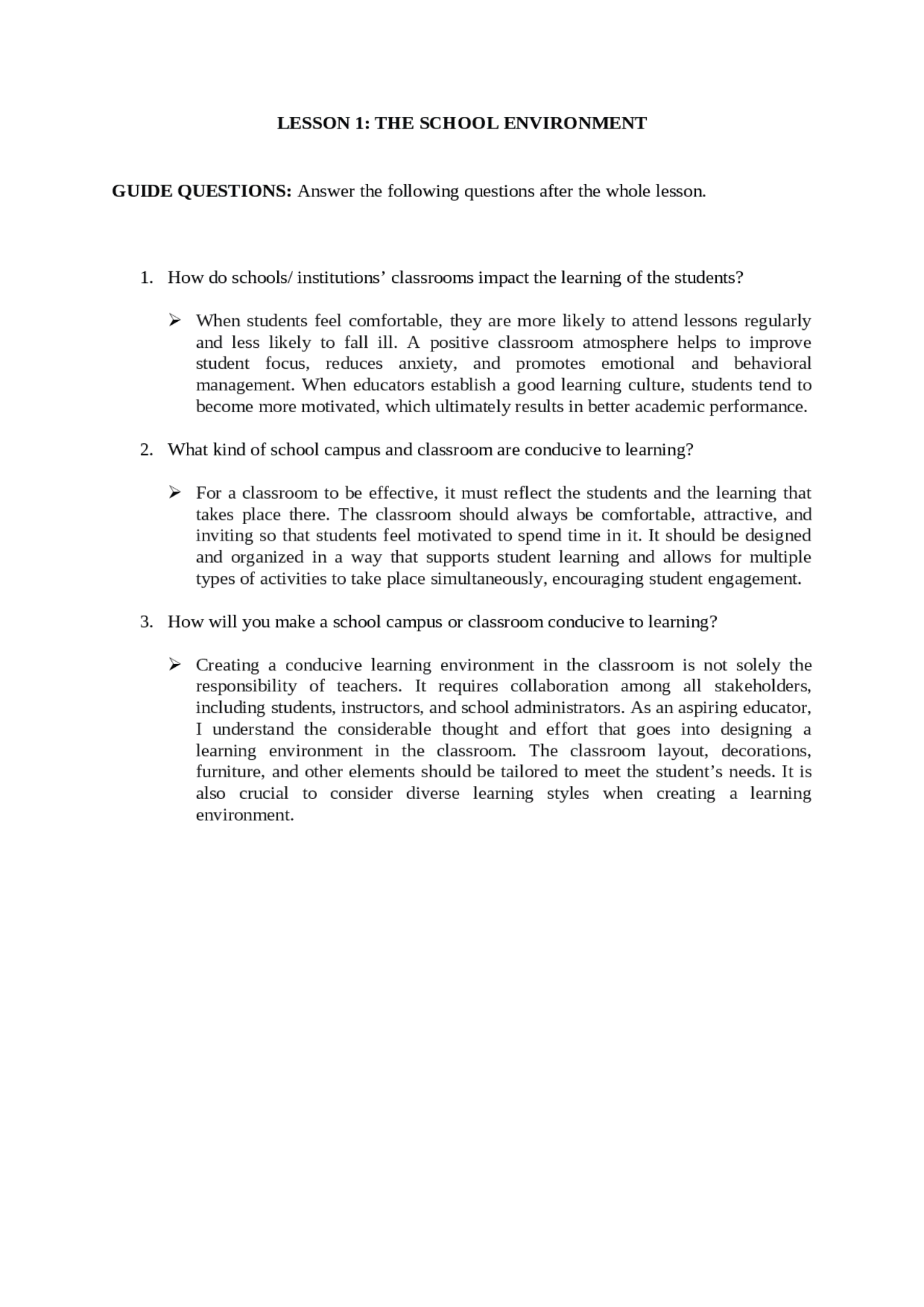 Creating a Conducive Learning Environment in the Classroom | Schemes ...