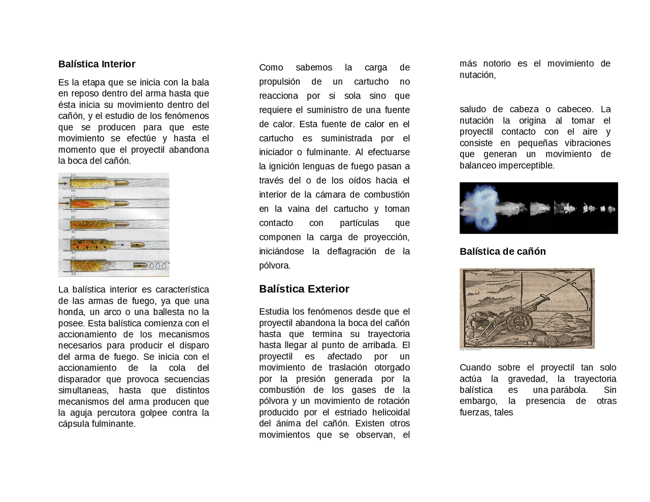 Balística y características | Esquemas y mapas conceptuales de ...