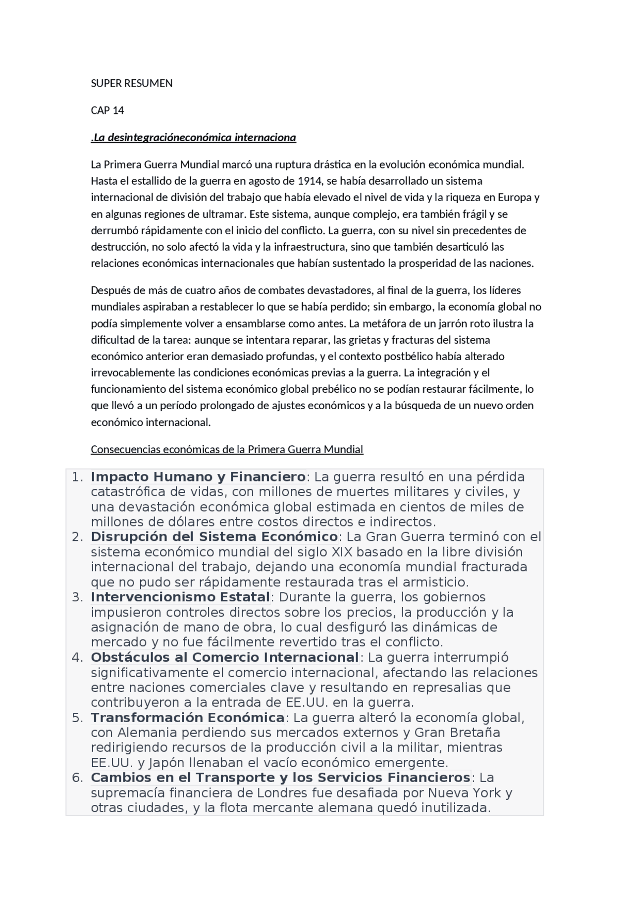 resumen historia hoswand | Resúmenes de Historia | Docsity